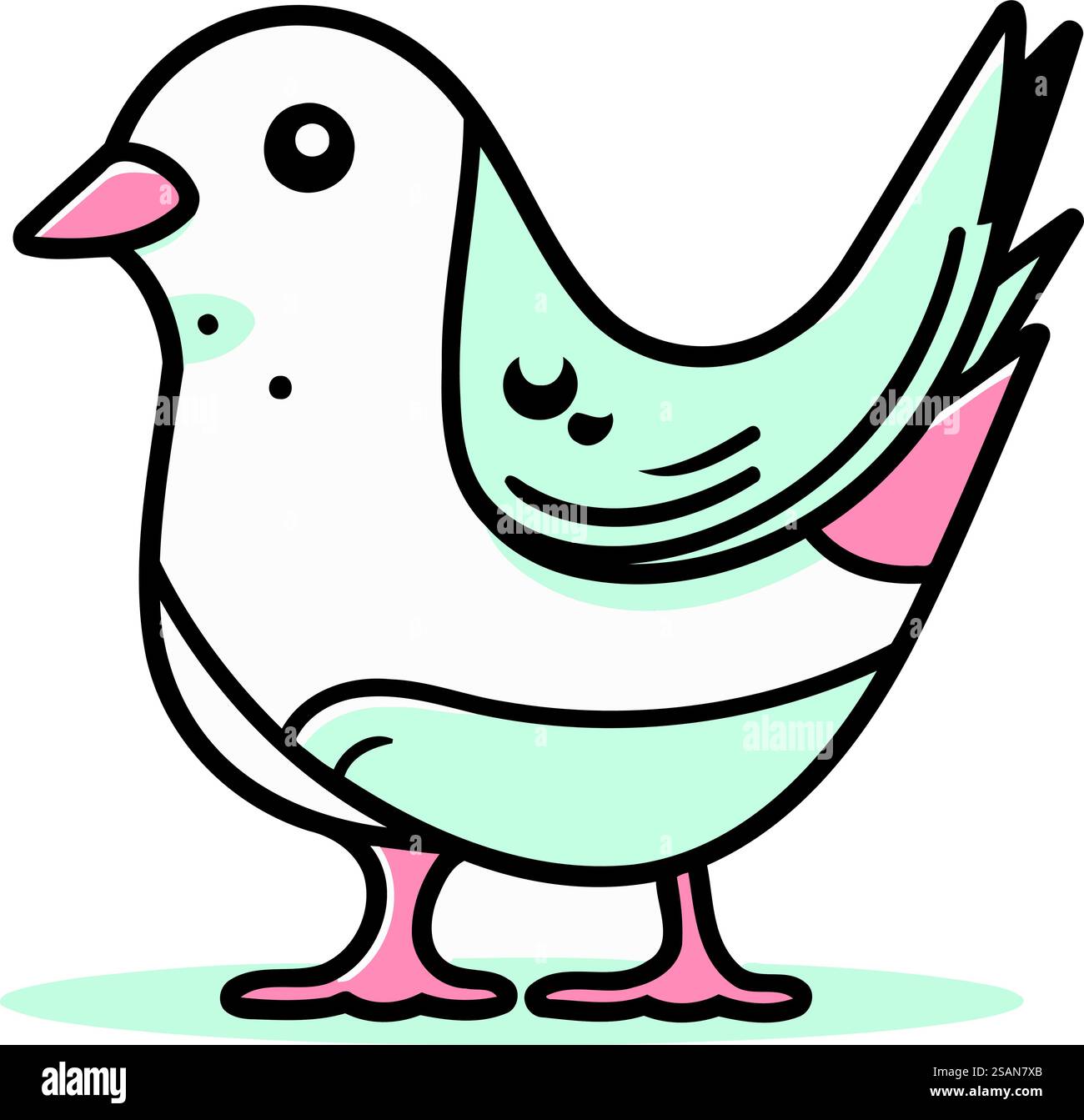 Pigeon. Cute doodle bird. Vector illustration Stock Vector Image & Art ...