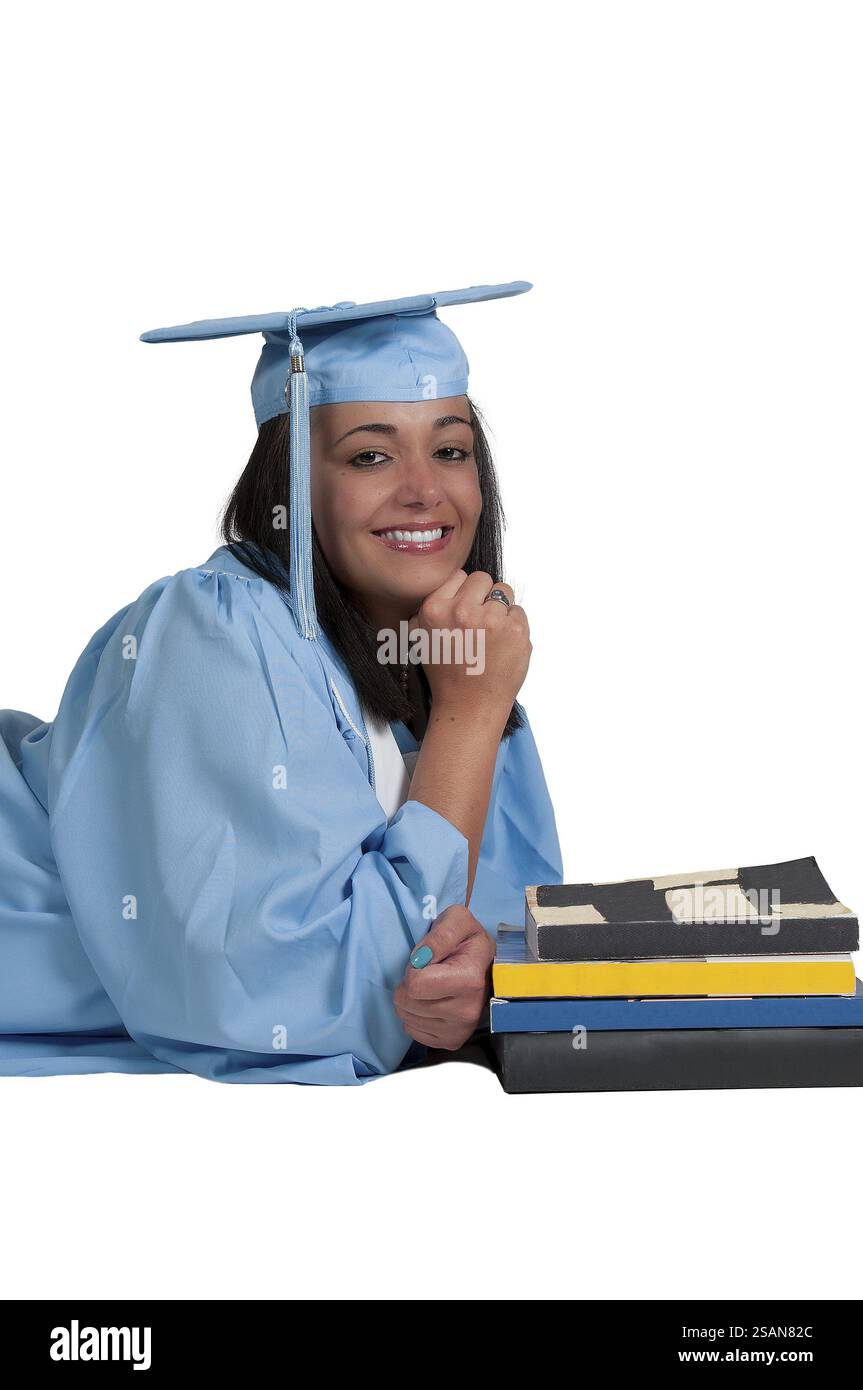 Young black african American woman in her graduation robes Stock Photo ...