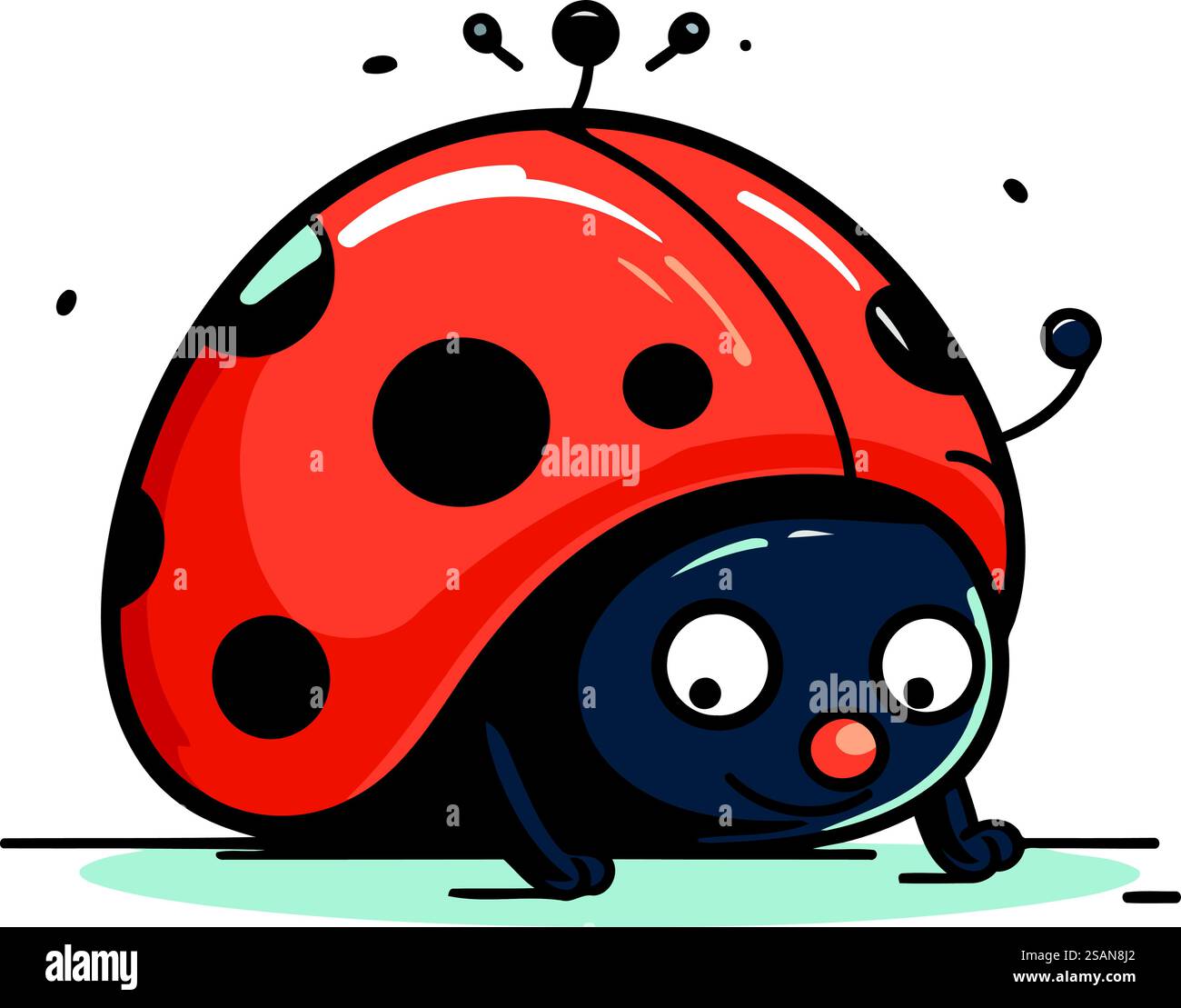 Cute ladybug cartoon vector illustration. Cute ladybug character Stock ...