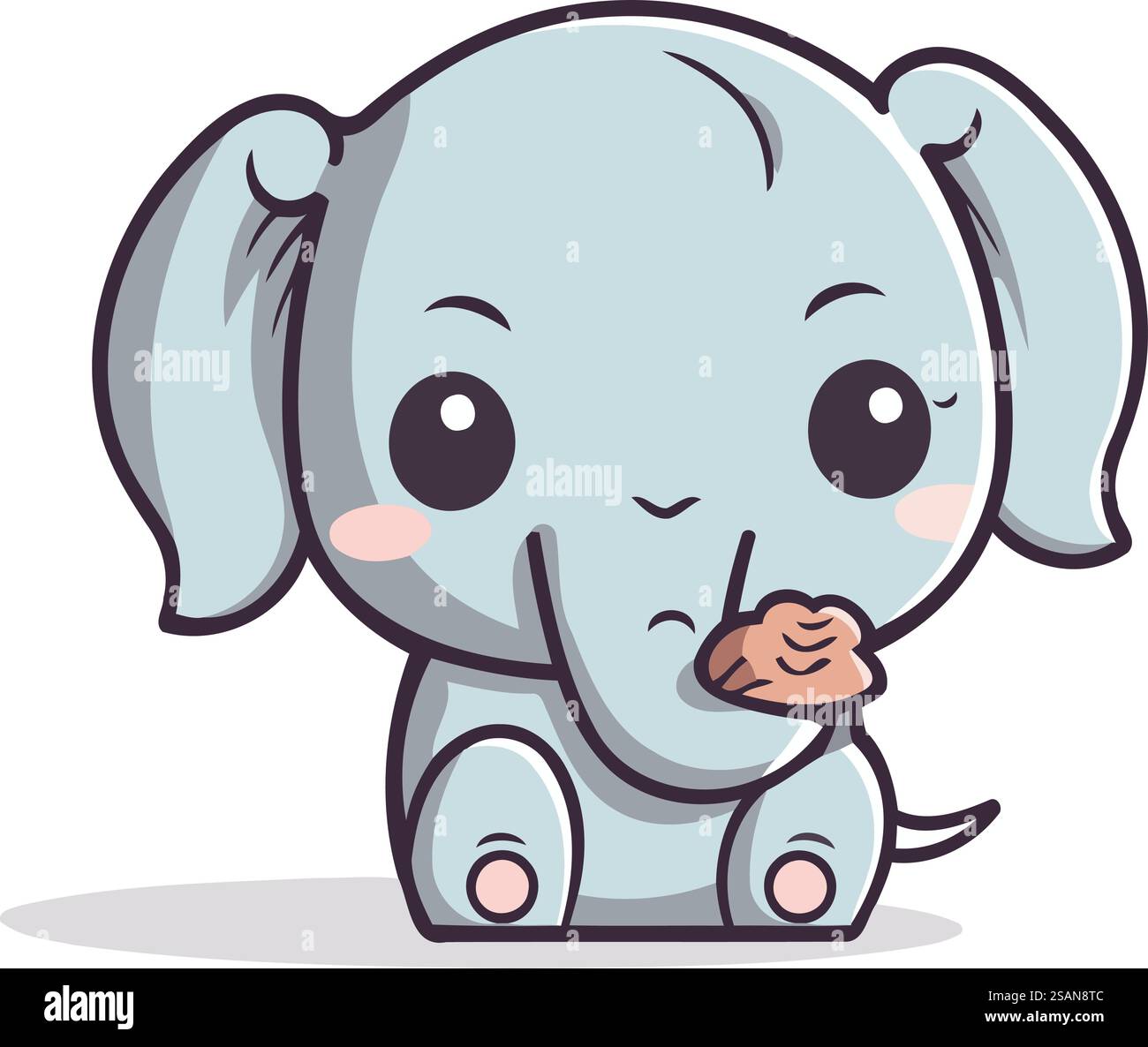 Cute elephant cartoon character vector illustration. Cute baby elephant ...