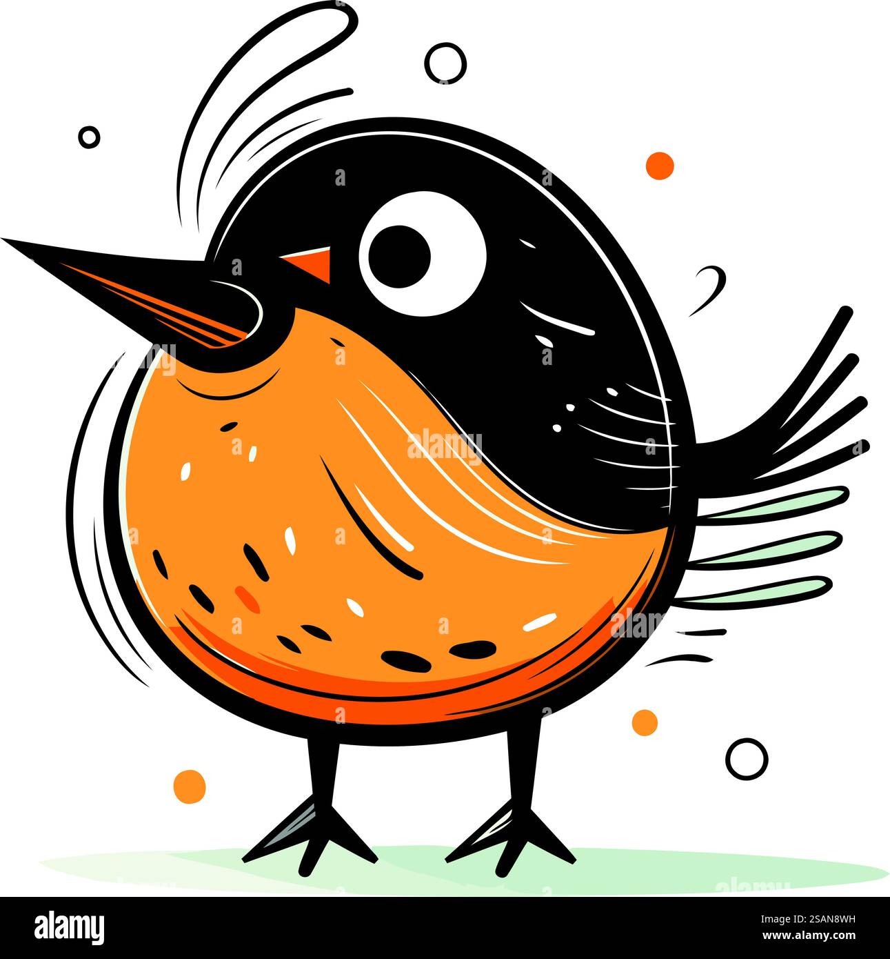 Cute cartoon robin. Vector illustration isolated on white background ...