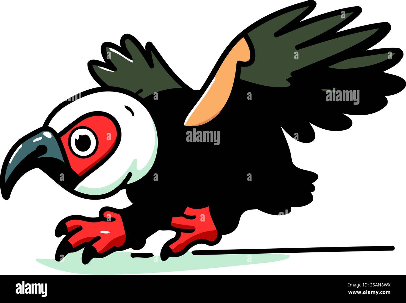 Vector image of a vulture on a white background. Cartoon style Stock ...