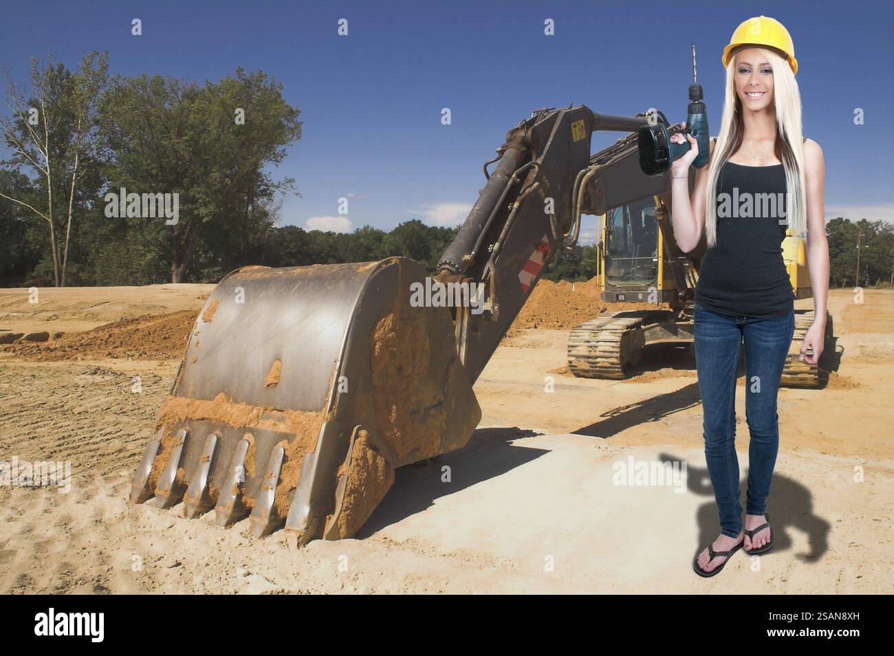 A Female Construction Worker on a job site Stock Photo - Alamy