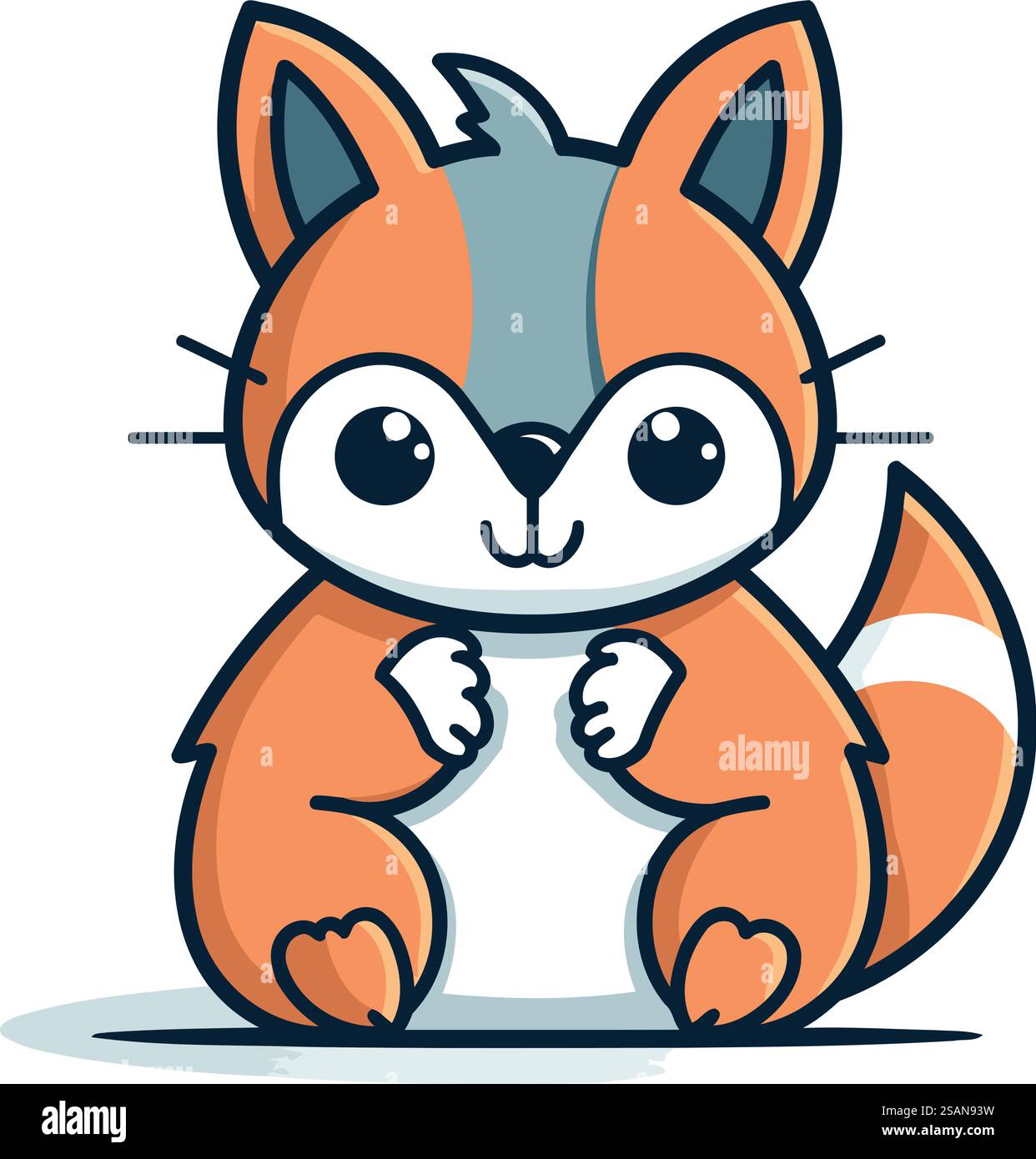 Cute cartoon fox. Vector illustration of a cute little fox Stock Vector ...