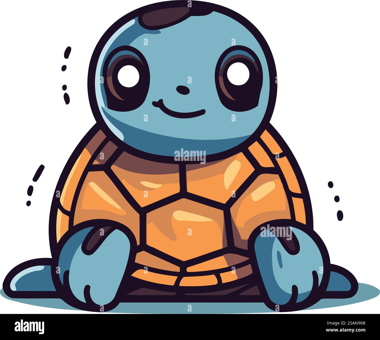 Cute cartoon turtle. Vector illustration of a cute turtle character ...