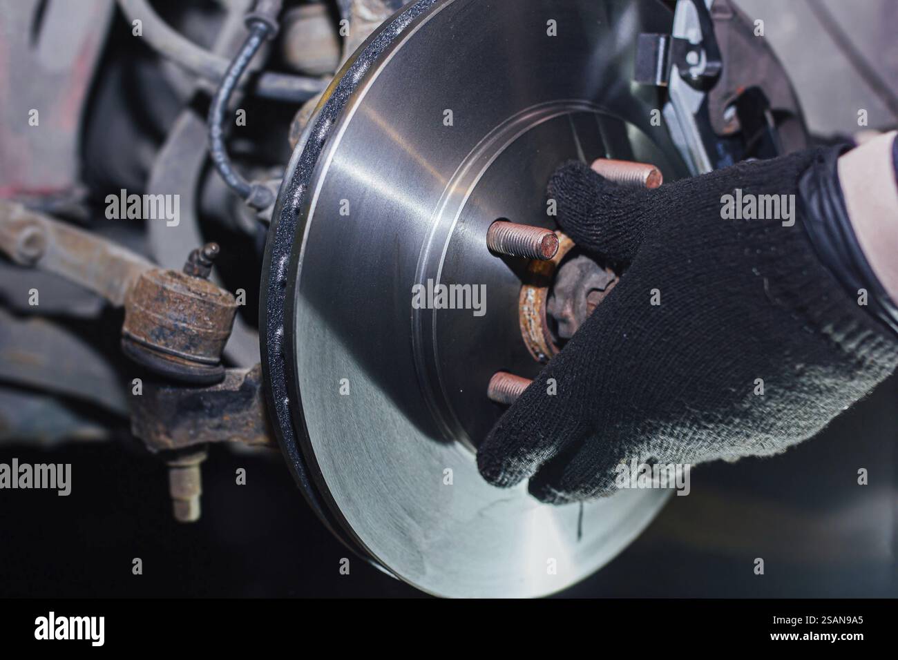 Hand adjusting disc brake hi-res stock photography and images - Alamy