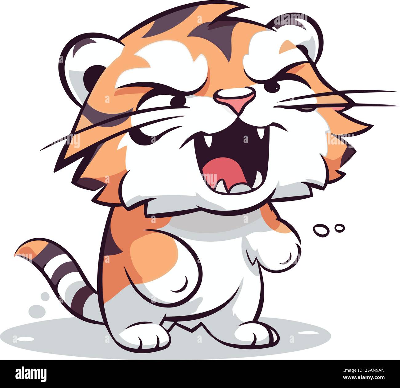 Angry Tiger Vector Illustration. Isolated on White Background Stock Vector Image & Art - Alamy