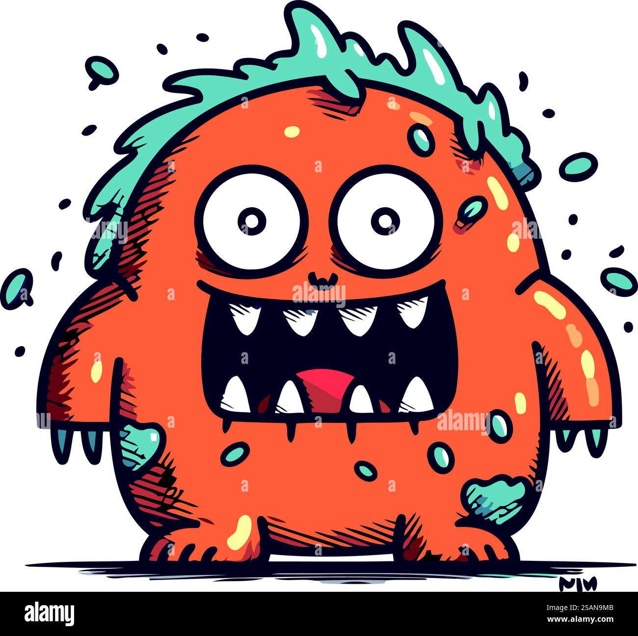 Funny monster. Vector illustration of a monster. Cartoon monster Stock ...