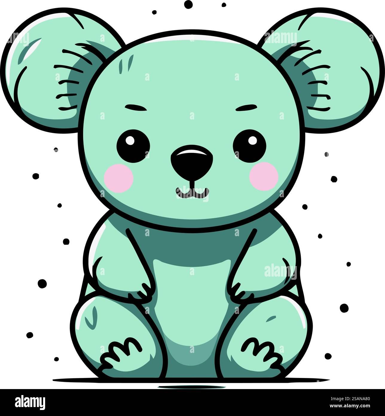 Cute cartoon koala sitting on the ground. Vector illustration Stock ...