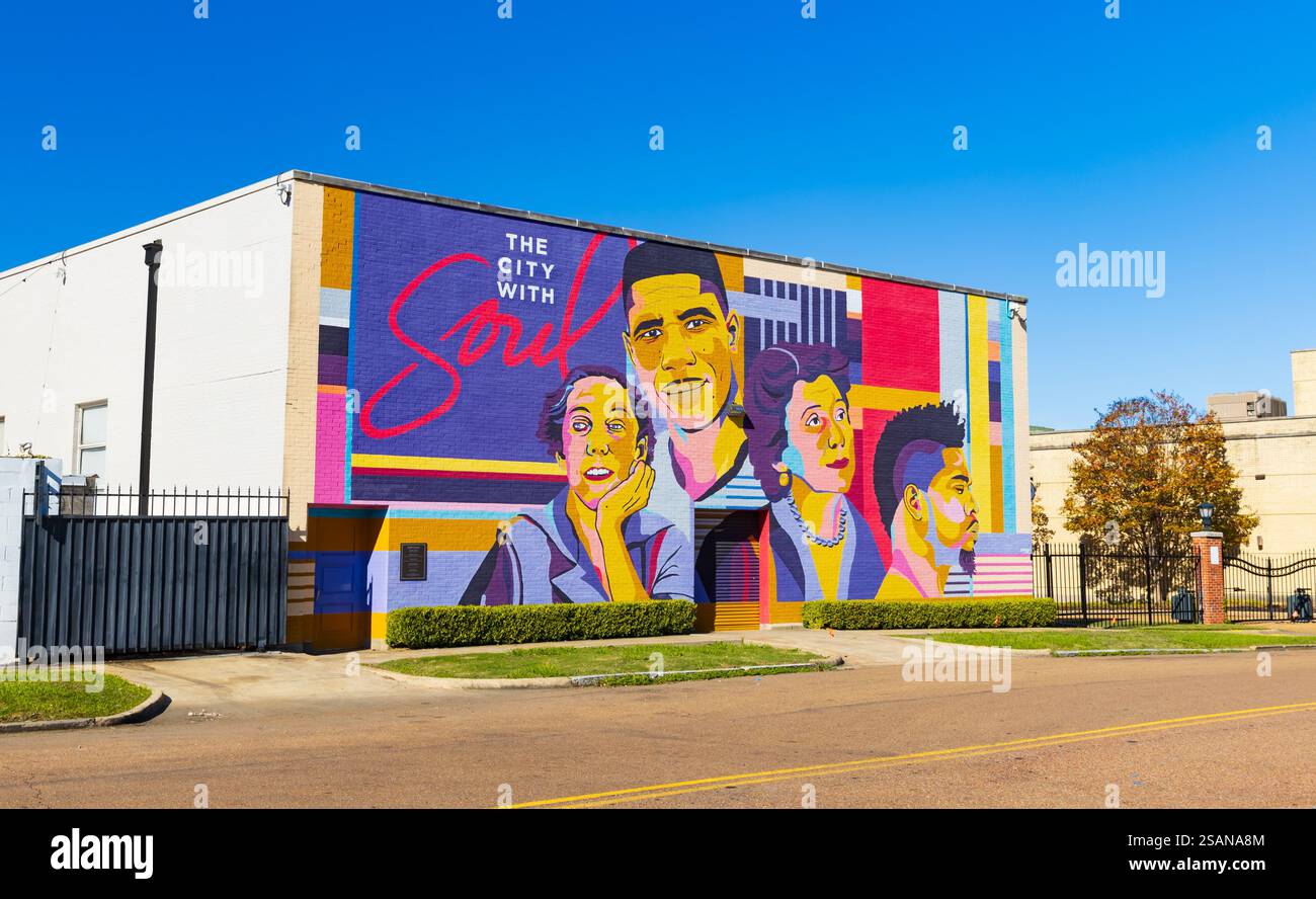 Jackson, MS - November 24, 2024: JXN Icons the City with Soul art mural ...