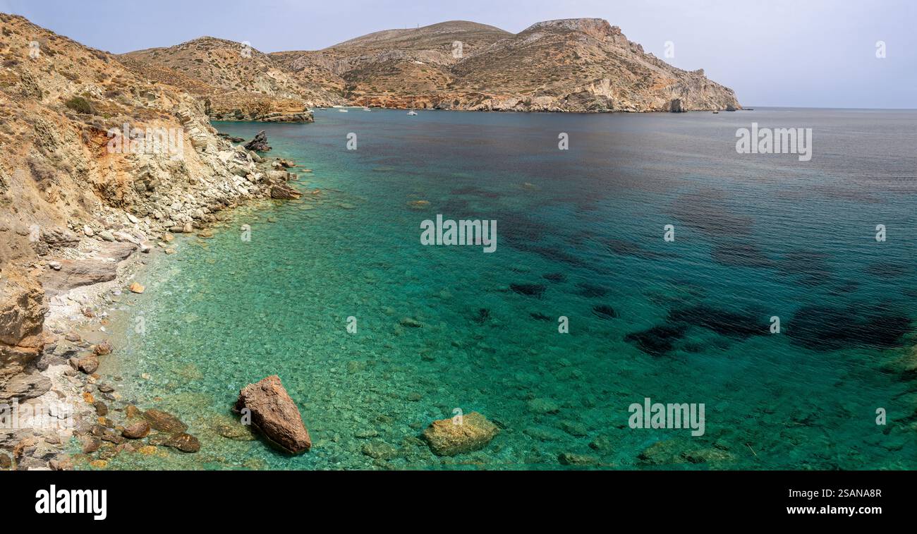 Clear Water Arid hills of Folegandros - Panorama: Detailed Panorama of ...