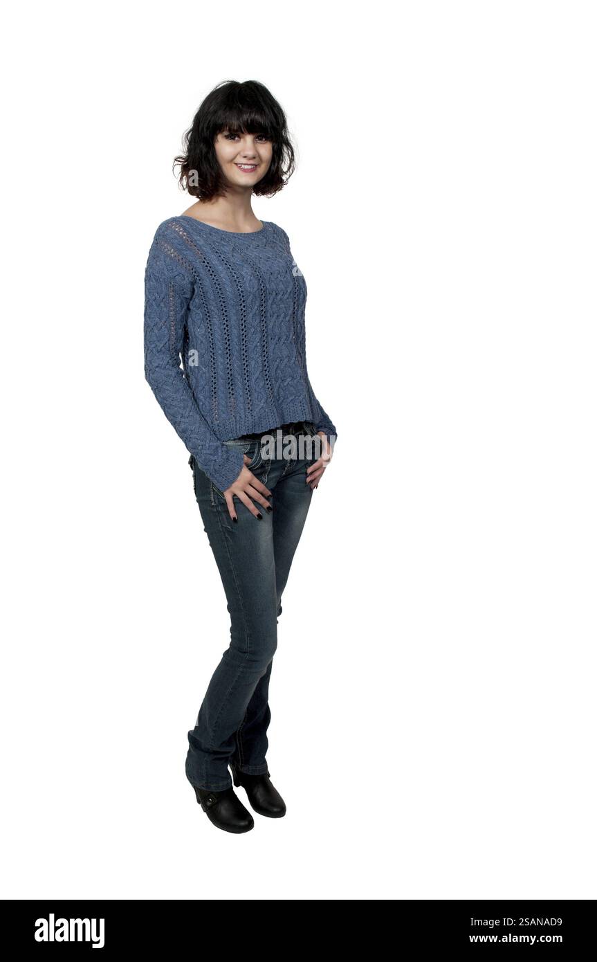 Beautiful young attractive woman modeling a pose Stock Photo - Alamy
