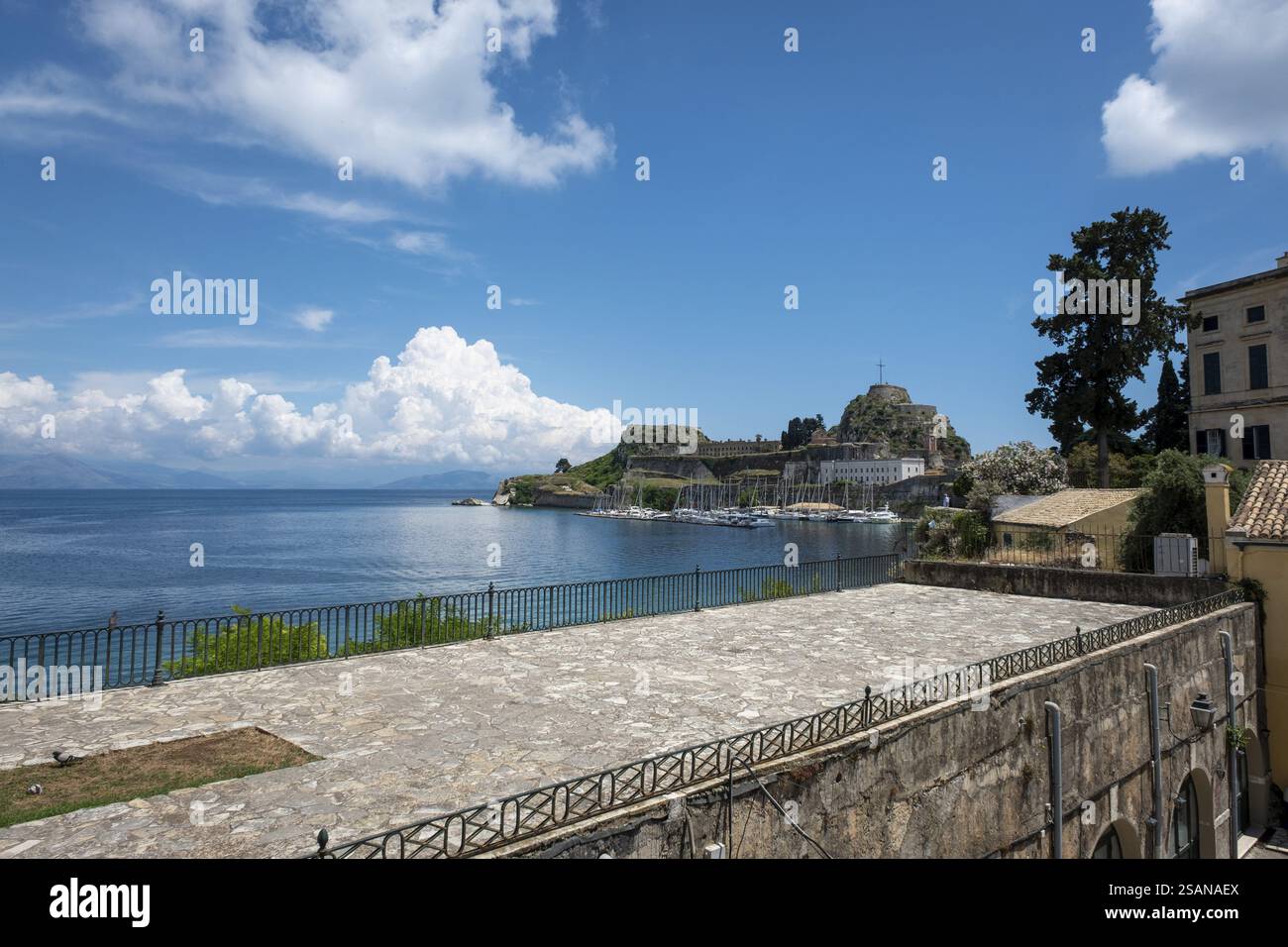 Corfu Town on the Greek island of Corfu in the Ionian Sea, known for ...