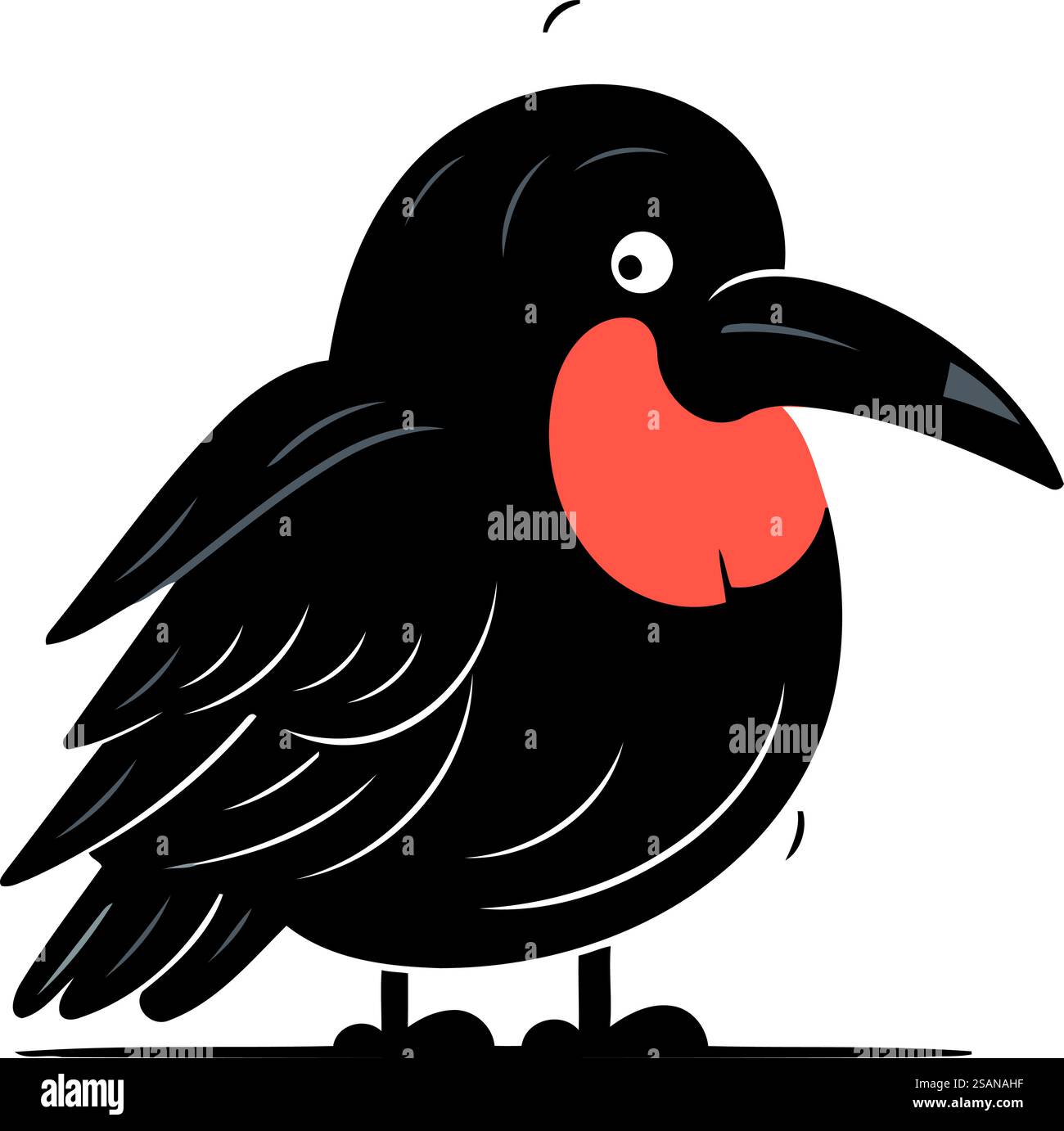 Cute cartoon crow. Vector illustration isolated on a white background ...