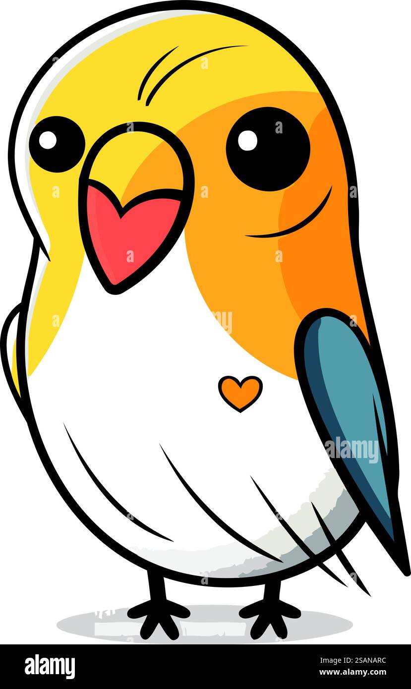 Cute little bird isolated on a white background. Vector illustration ...