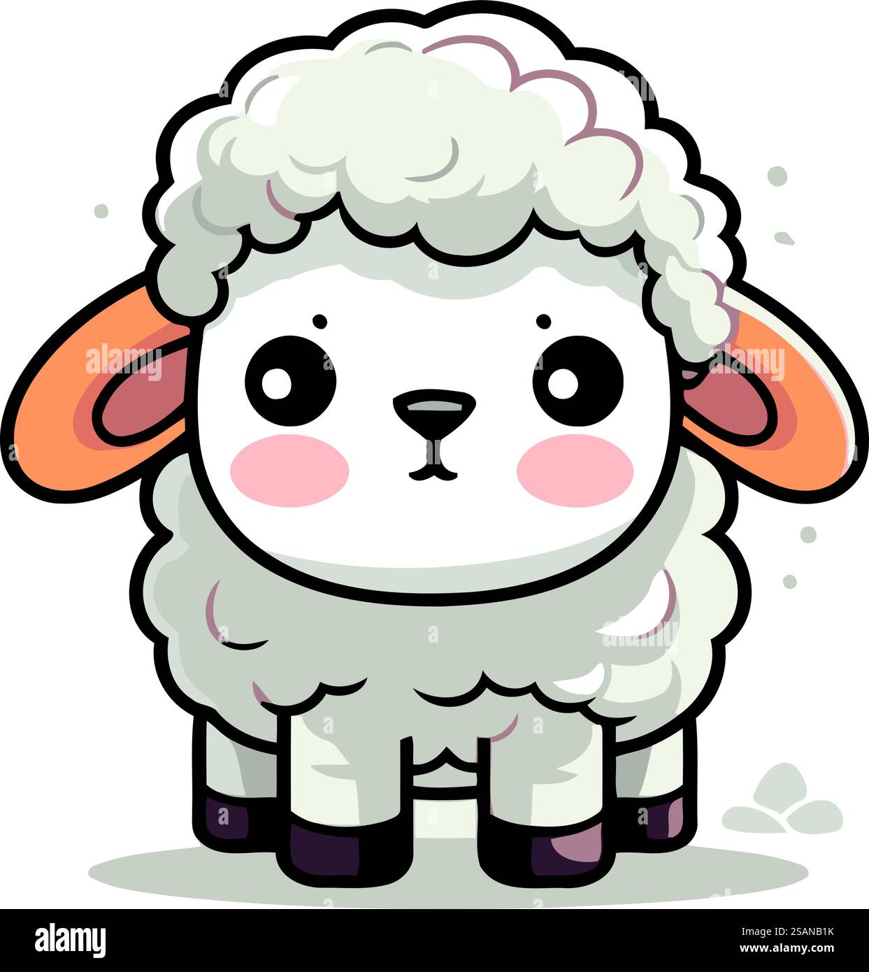 Cute sheep character design. Vector illustration isolated on white ...