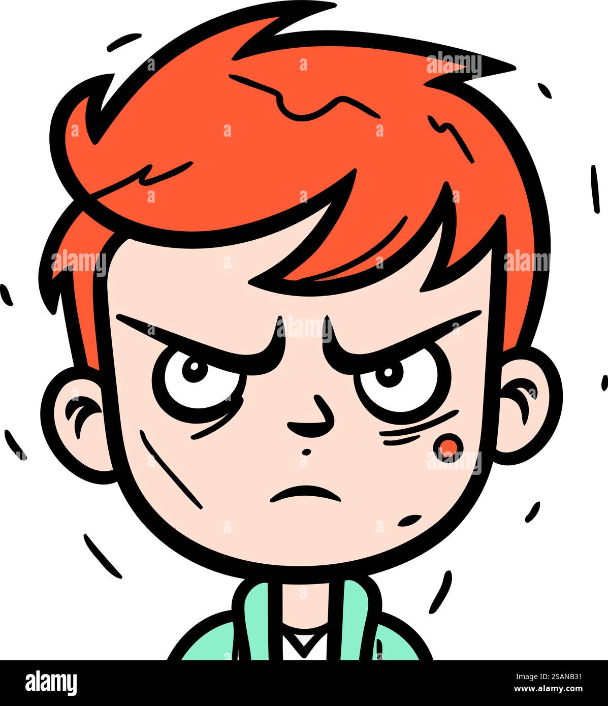 Angry boy cartoon vector illustration. Emotions and feelings series ...