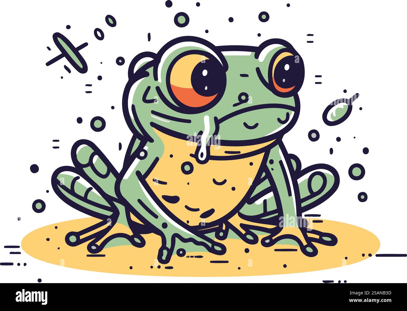 Frog cartoon. Vector illustration. Isolated on white background Stock ...