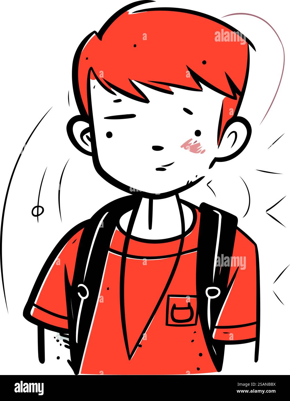 Vector Illustration Of Cute Boy Cartoon Go To School