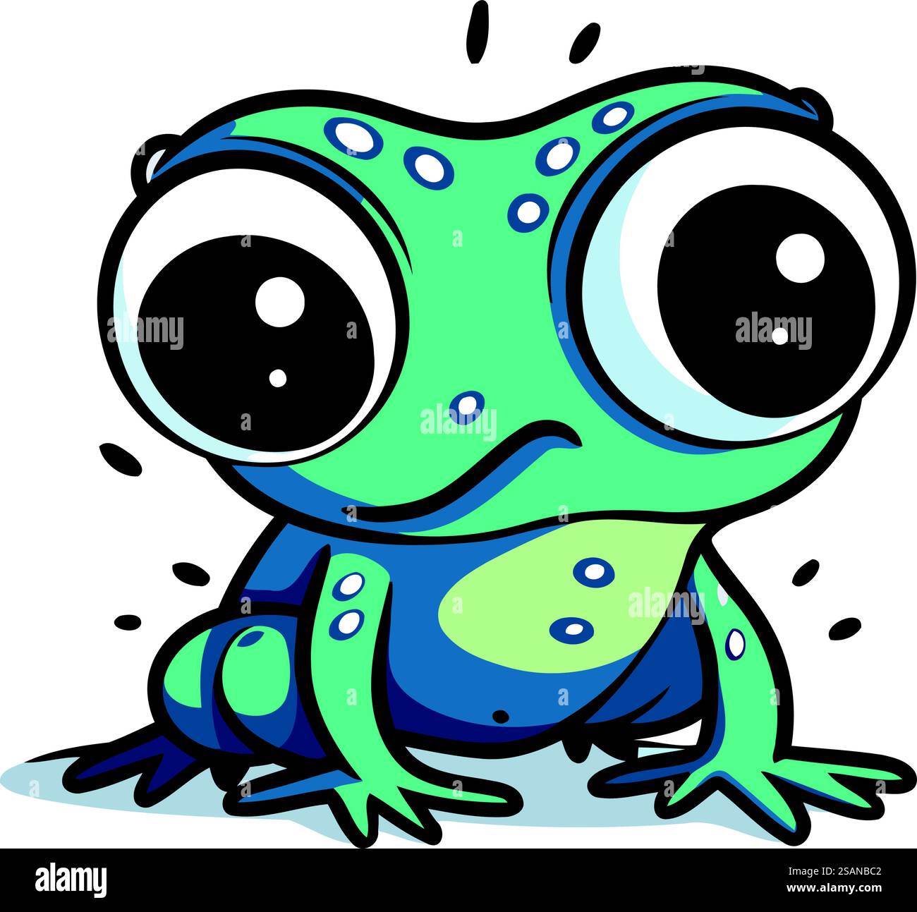 Cute cartoon frog isolated on a white background. Vector illustration ...