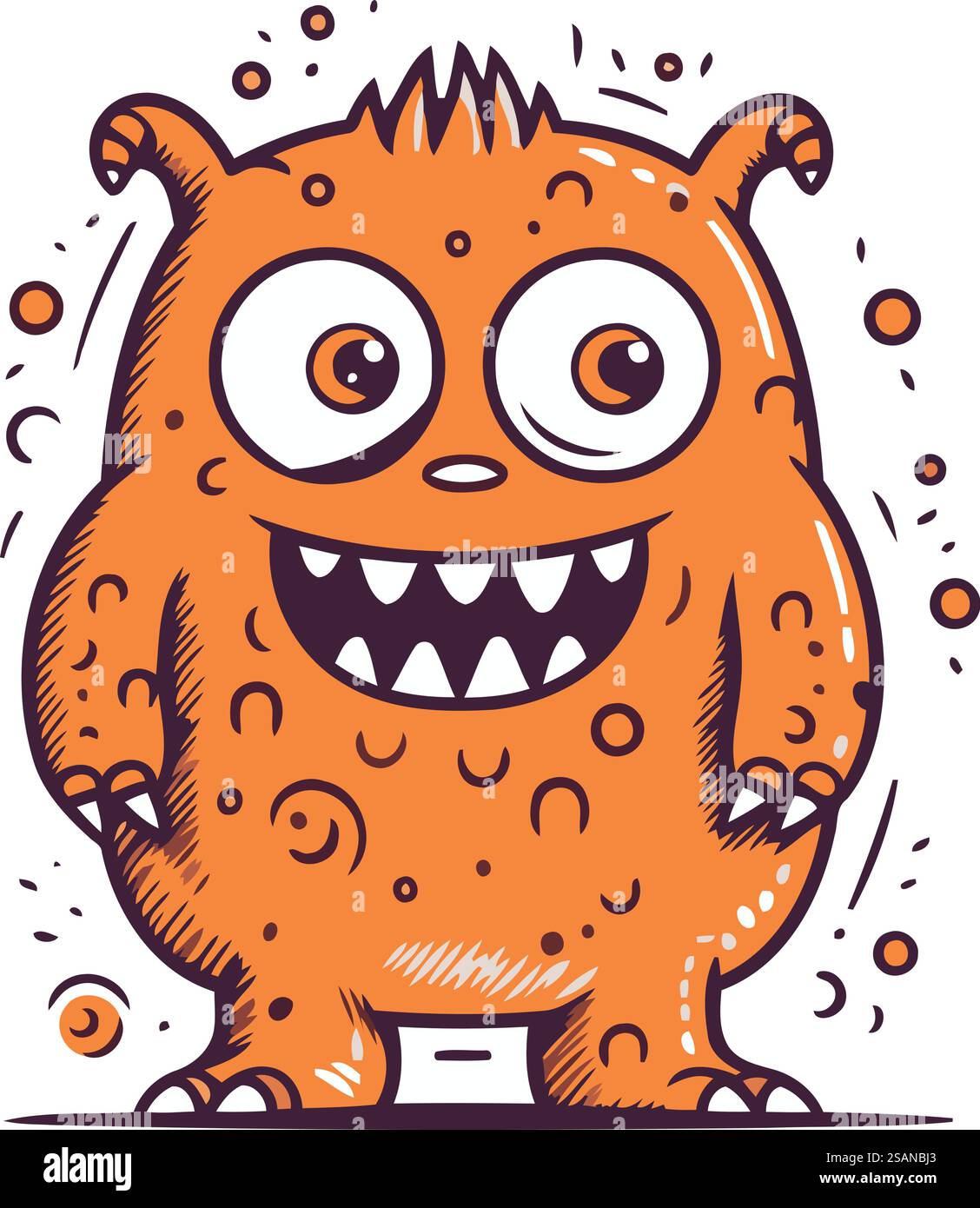 Funny monster with big eyes. Vector illustration in cartoon style Stock ...