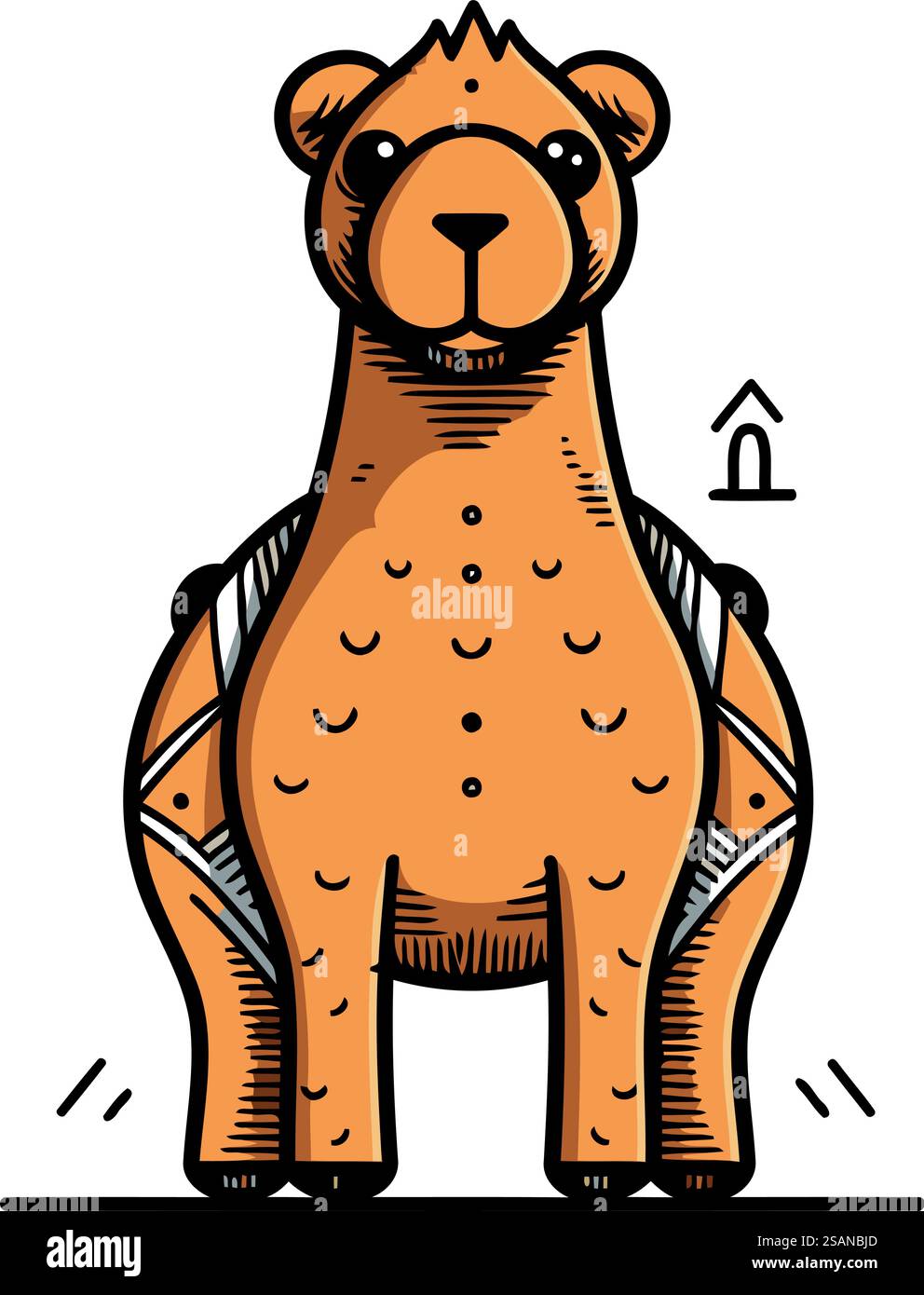 Cute camel with hand drawn doodle style. Vector illustration Stock ...