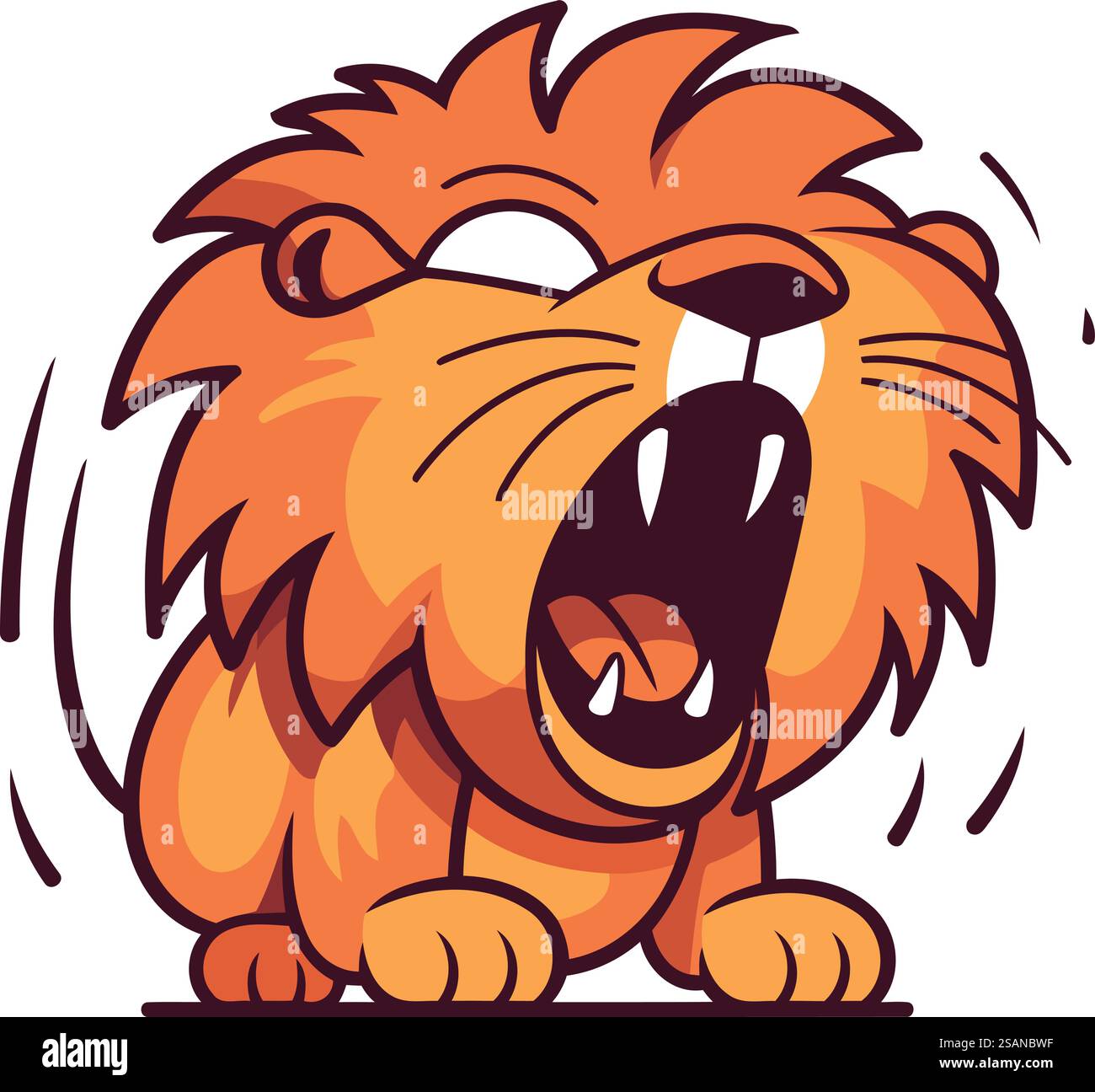 Angry lion. Vector illustration. Isolated on white background Stock ...
