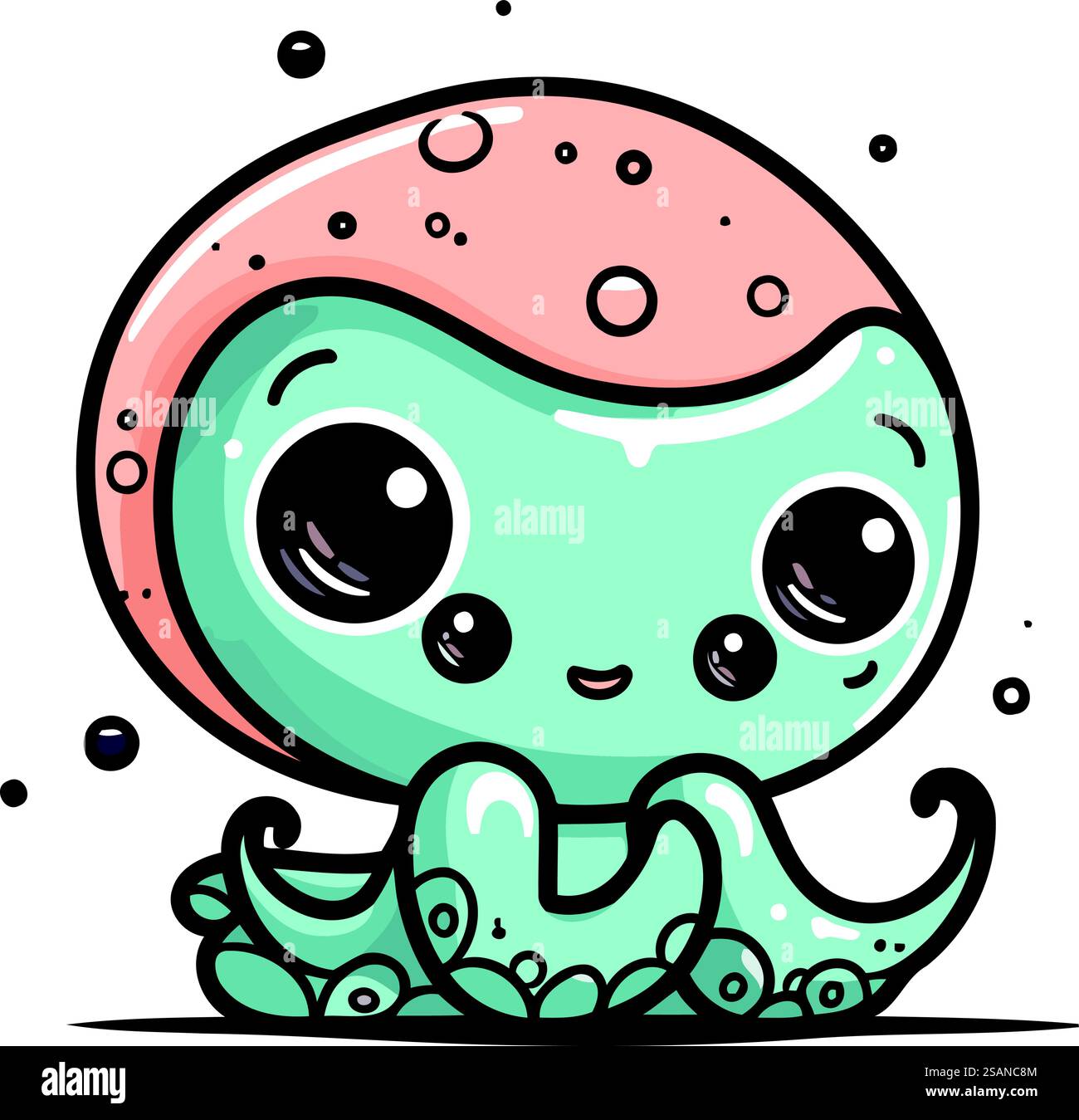 Cute cartoon octopus. Vector illustration of a cute octopus Stock ...