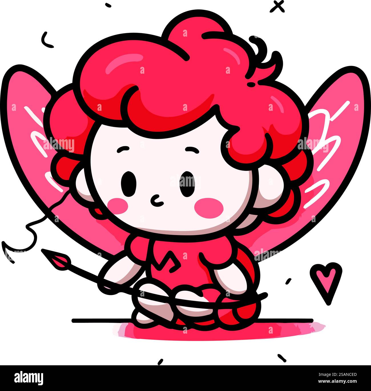 Cute cupid with arrow. Vector illustration in cartoon style Stock ...