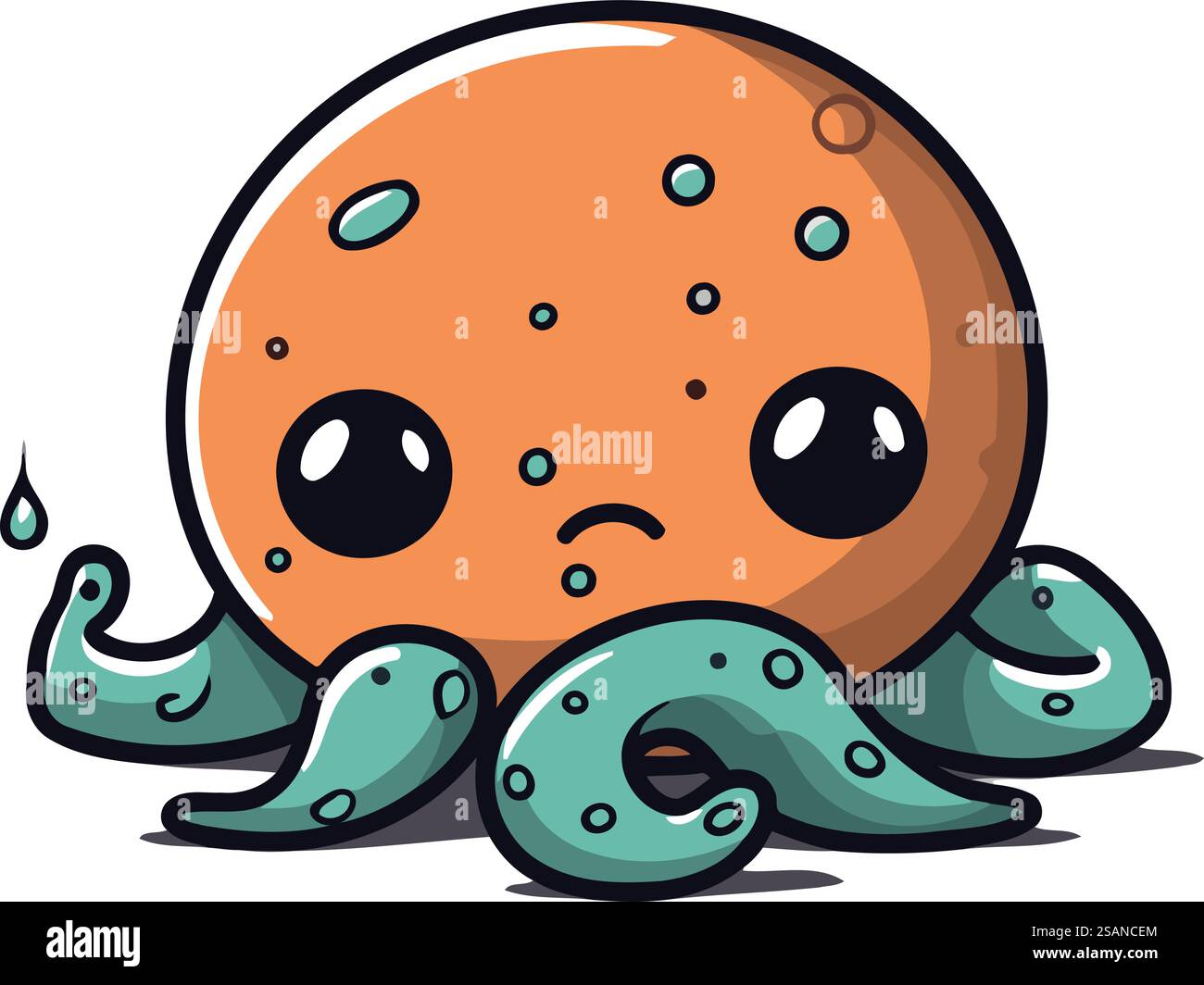 Cute cartoon octopus isolated on white background. Vector illustration ...
