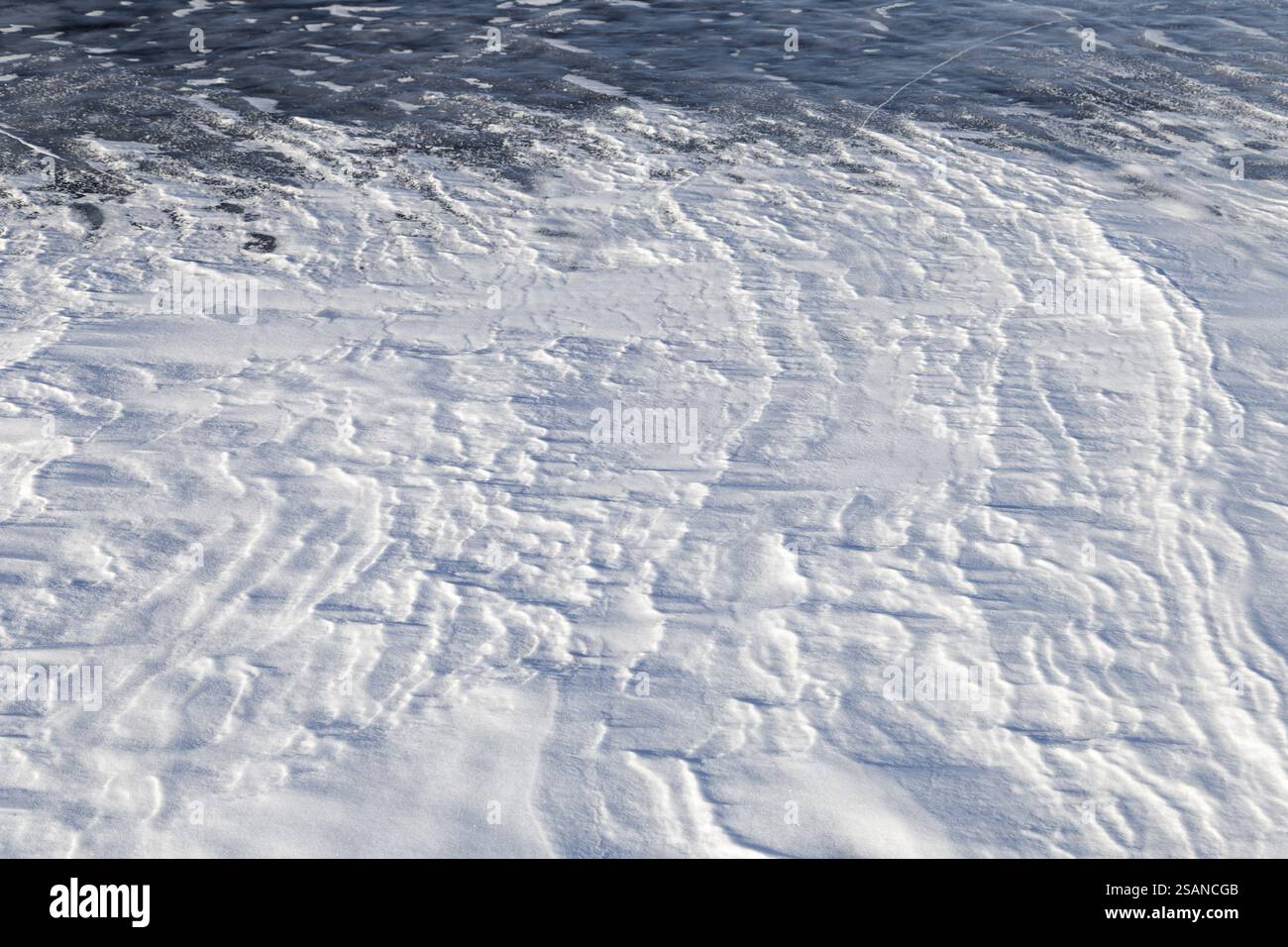 Winter, snow drift pattern on the Saint Lawrence River, Province of ...