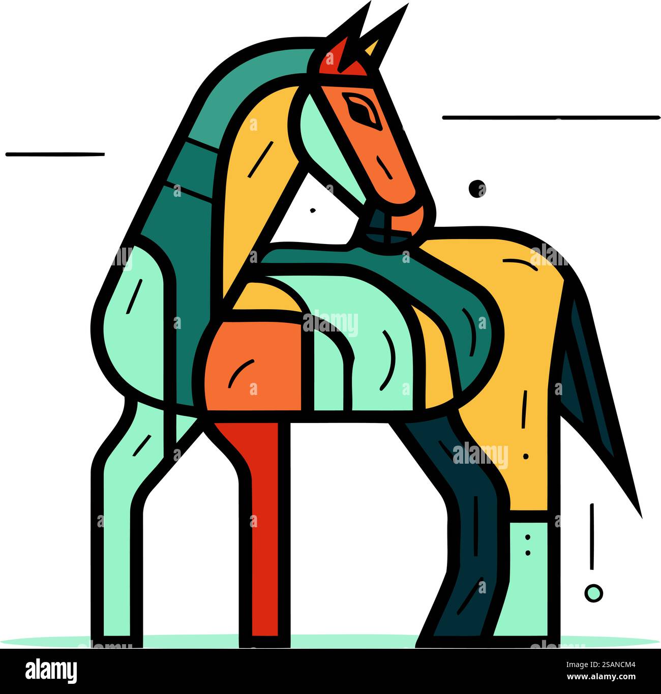 Horse race line art Cut Out Stock Images & Pictures - Alamy