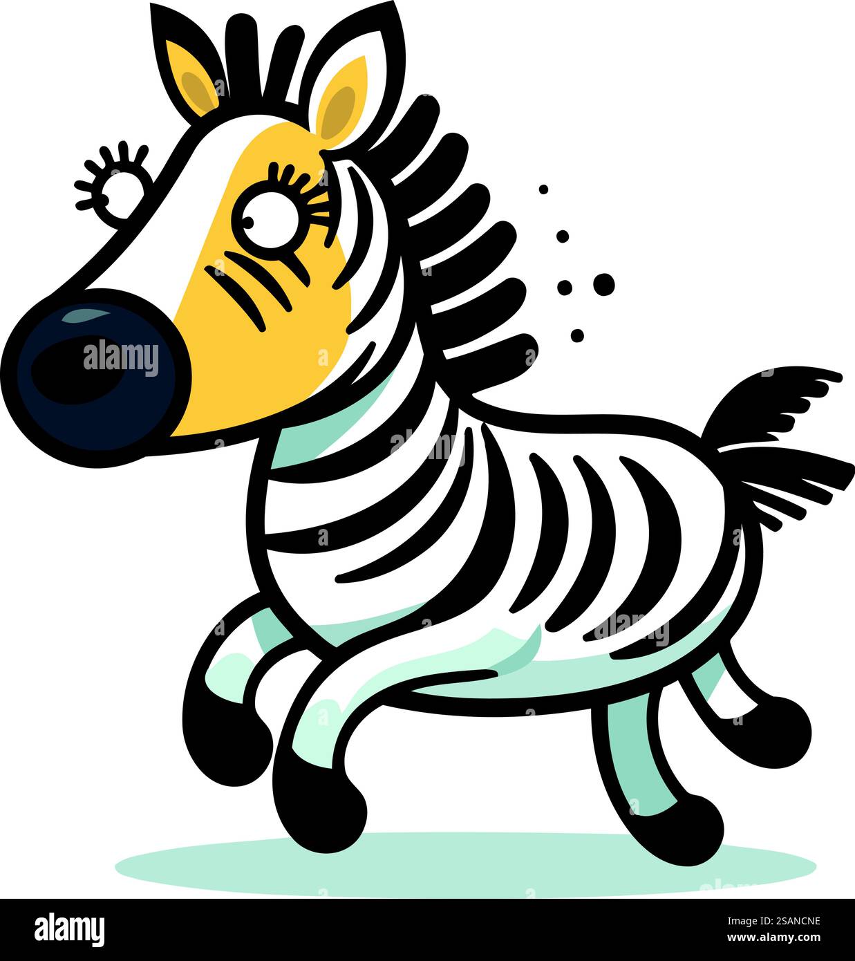 Cartoon zebra isolated on a white background. Vector illustration Stock ...