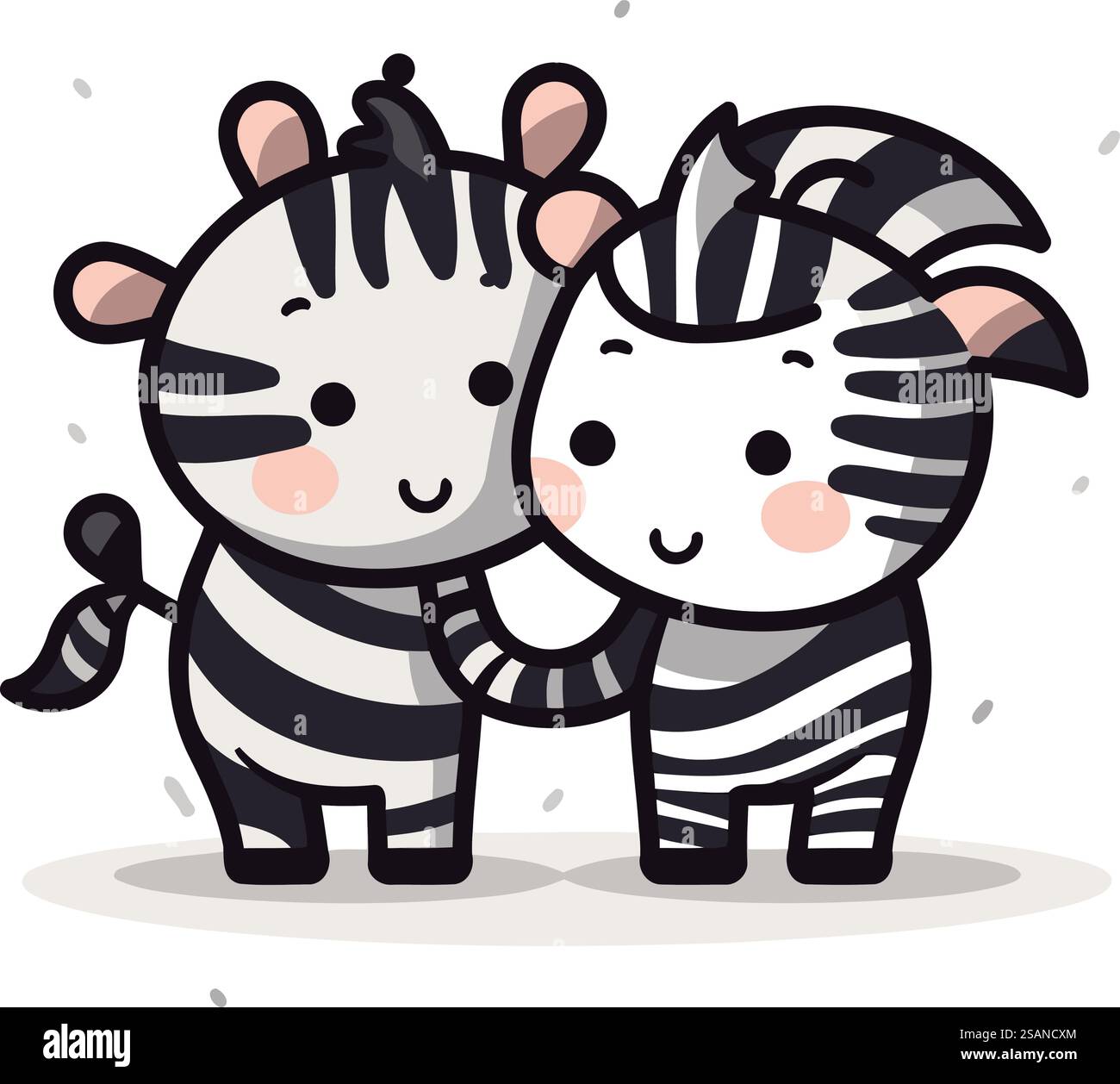Cute cartoon zebra couple. Vector illustration isolated on white ...
