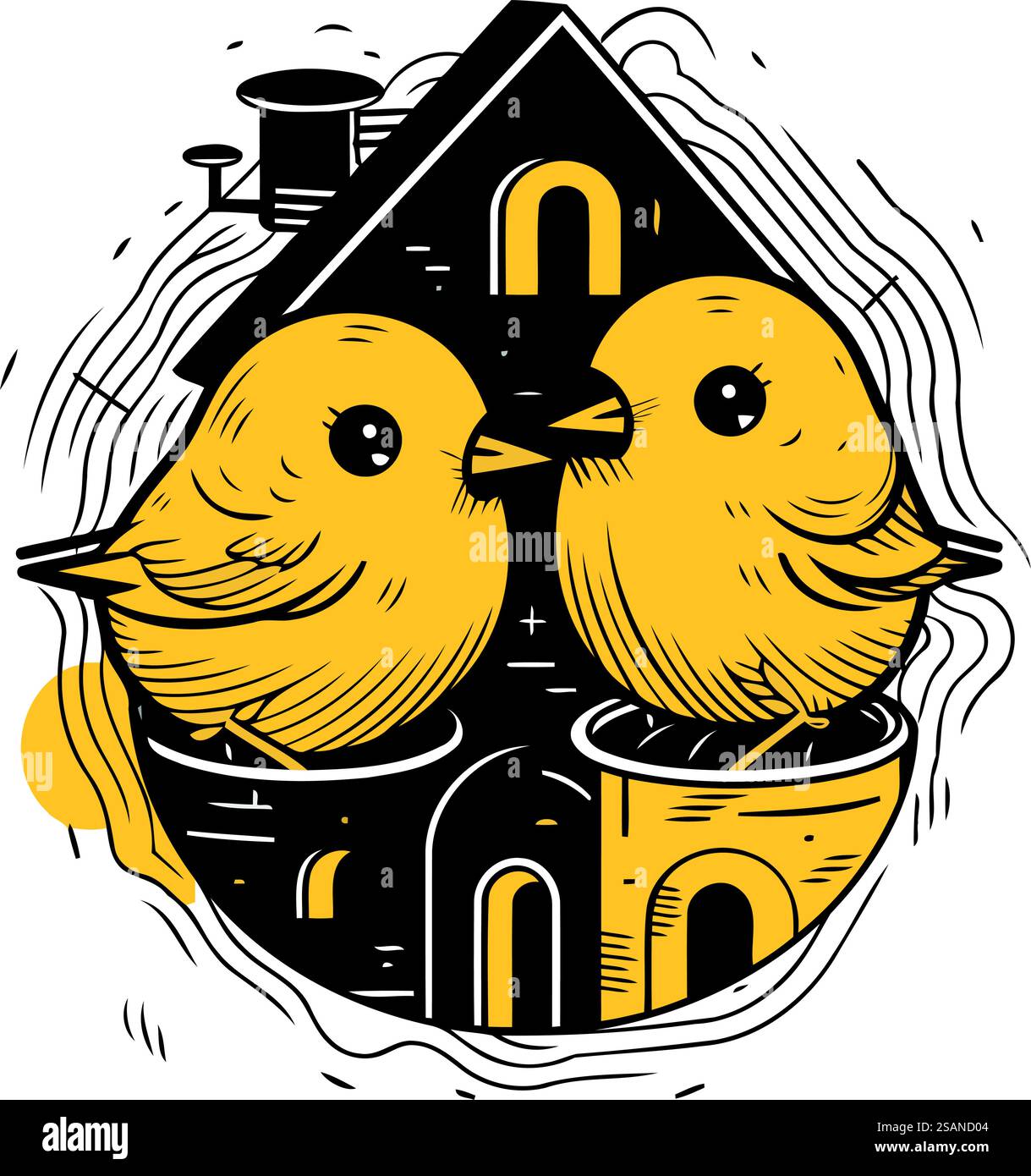 Two birds sitting on Stock Vector Images - Alamy