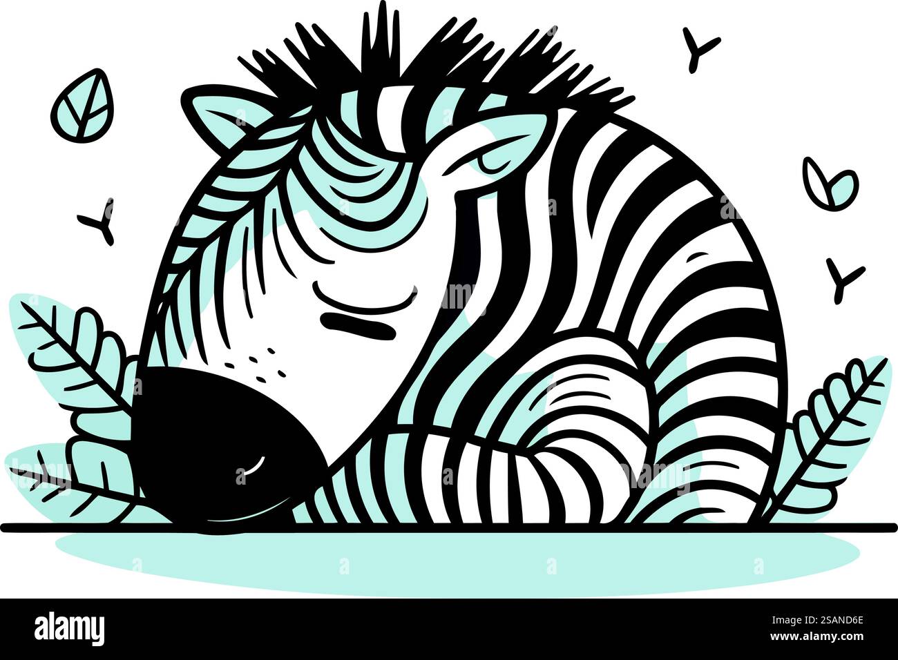 Zebra wild animal leaves Cut Out Stock Images & Pictures - Alamy