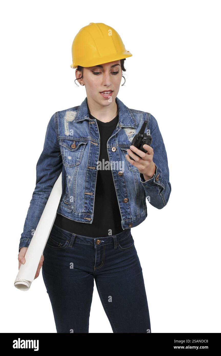 Female construction worker on a job site Stock Photo - Alamy
