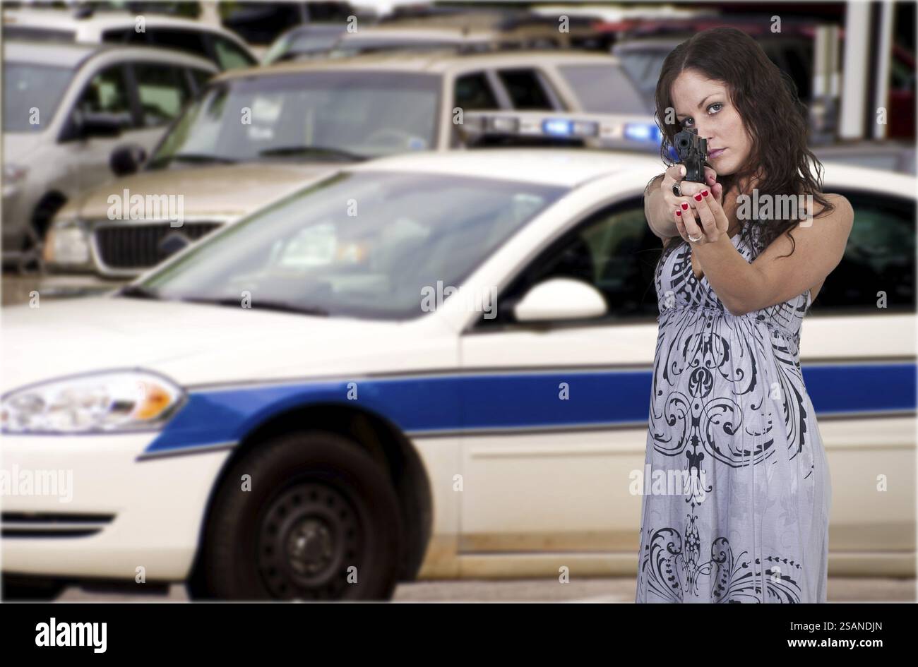 A beautiful police detective woman out protecting and serving the ...