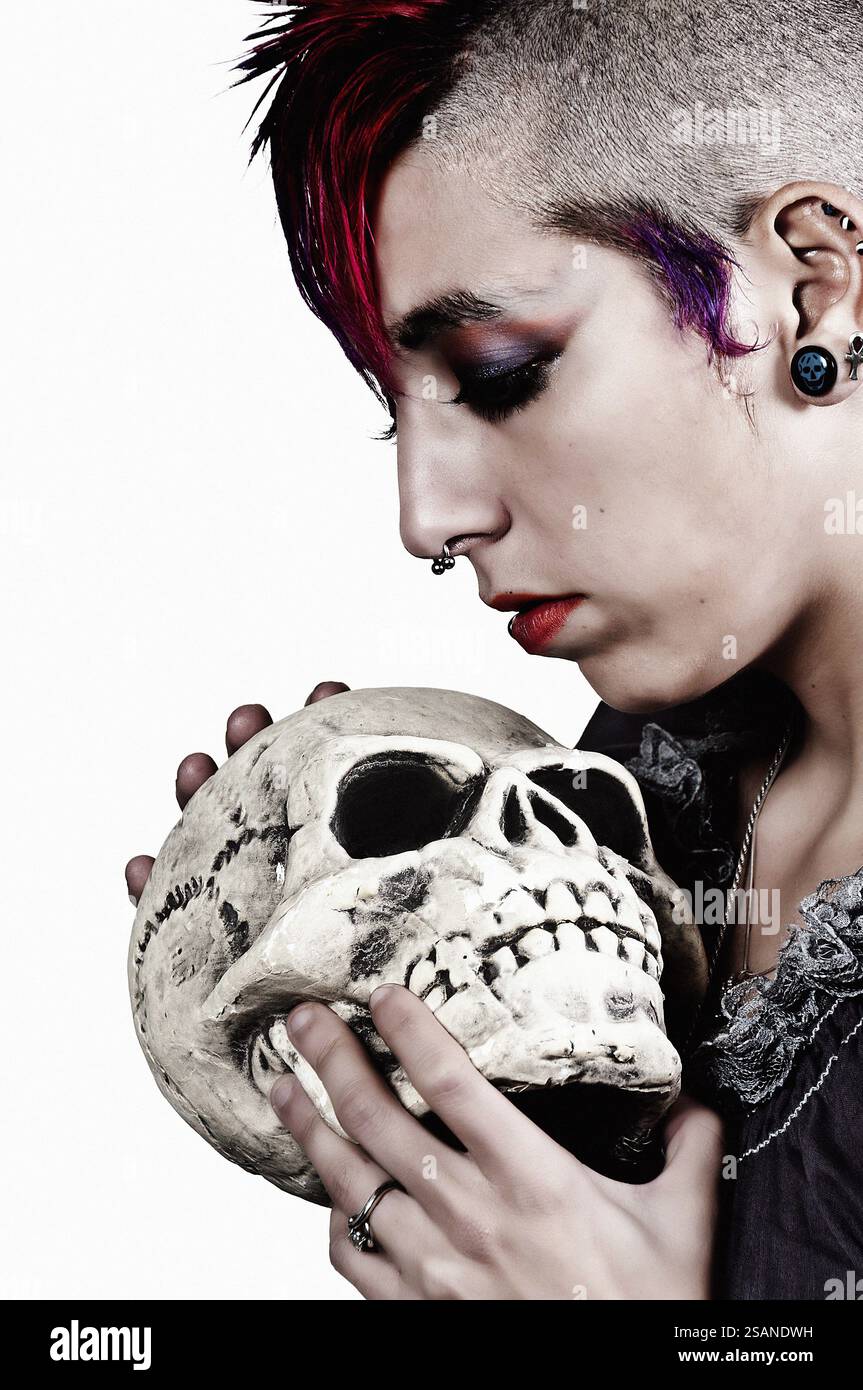 Beautiful young punk rock alternative lifestyle woman Stock Photo - Alamy