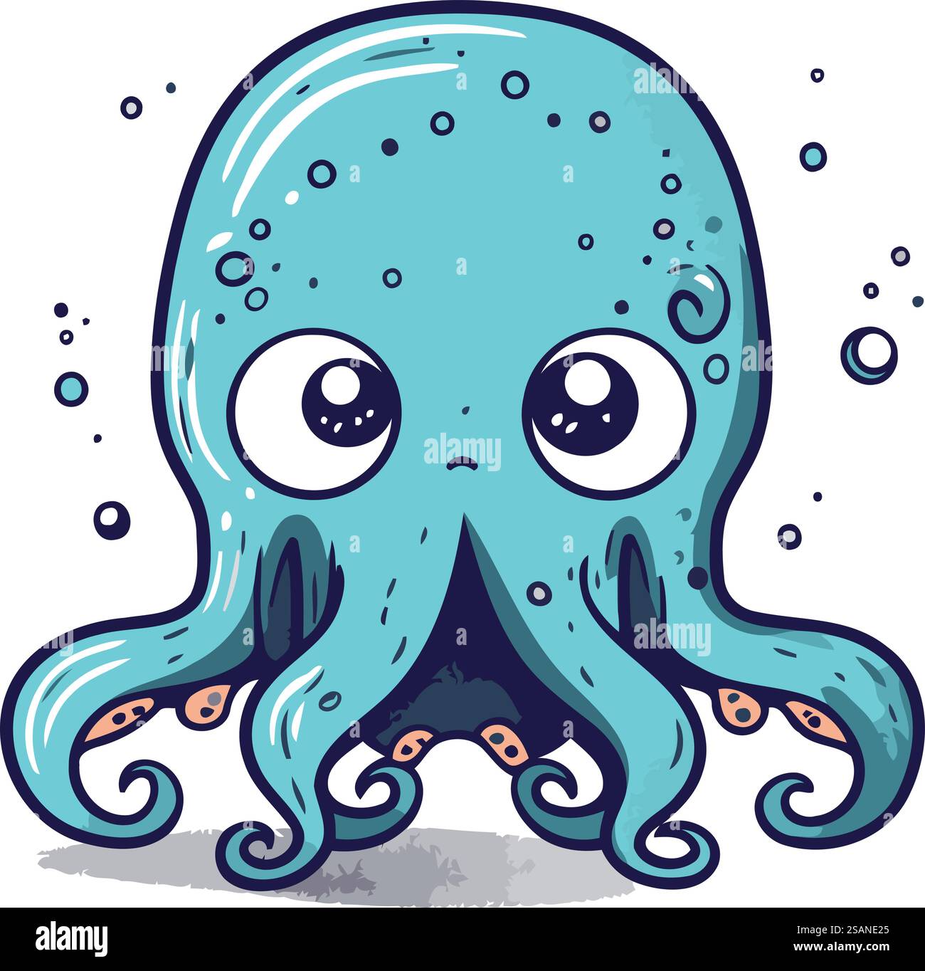Cartoon octopus. Vector illustration of a cartoon octopus Stock Vector ...