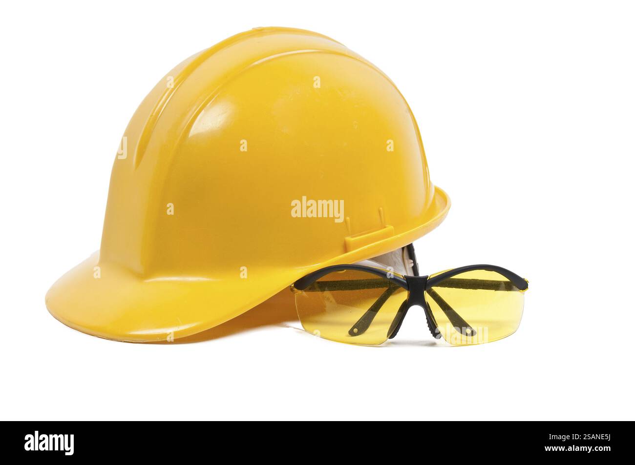 Safety glasses and hard hat personal protective equipment Stock Photo ...