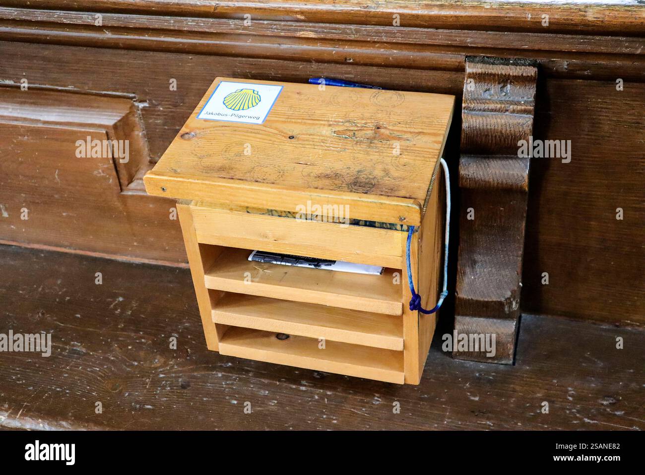 Pilgrim stamp, Way of St. James, Munchener Jakobsweg Stock Photo - Alamy