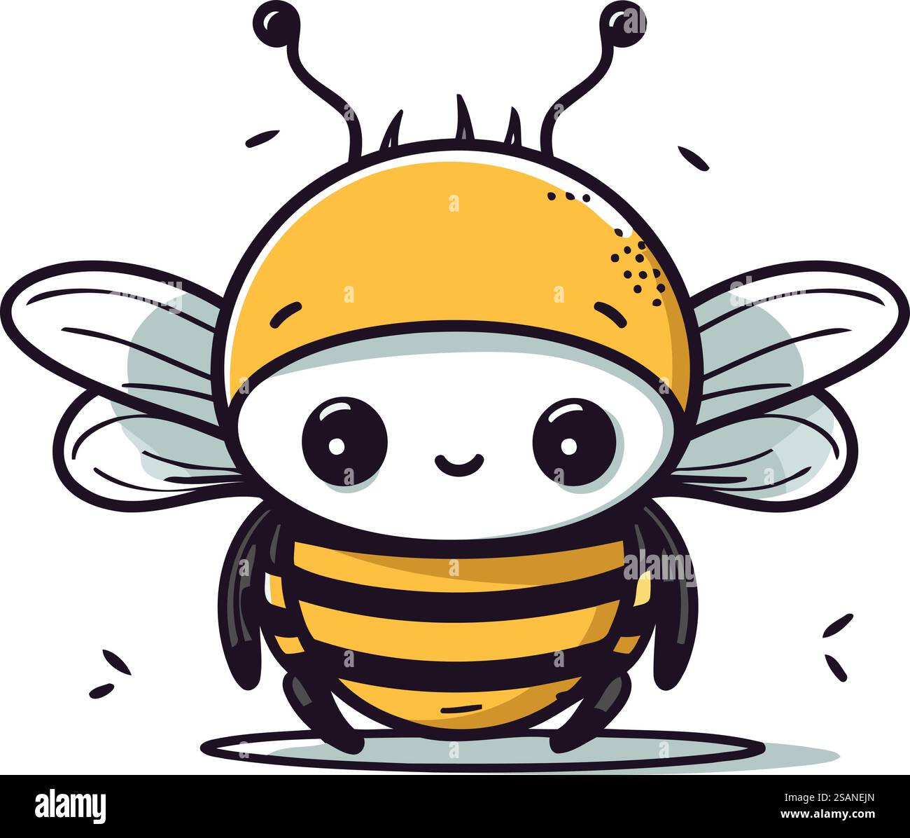 Cute cartoon bee. Vector illustration. Isolated on white background ...
