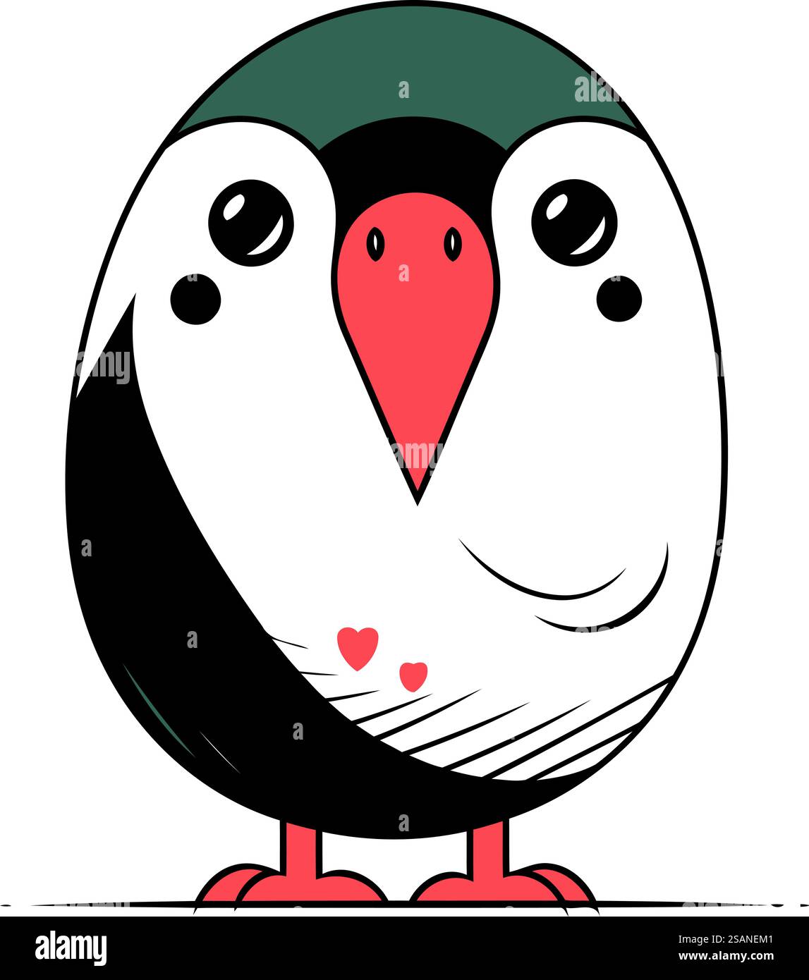 Cute penguin with heart in its beak. Vector illustration Stock Vector ...