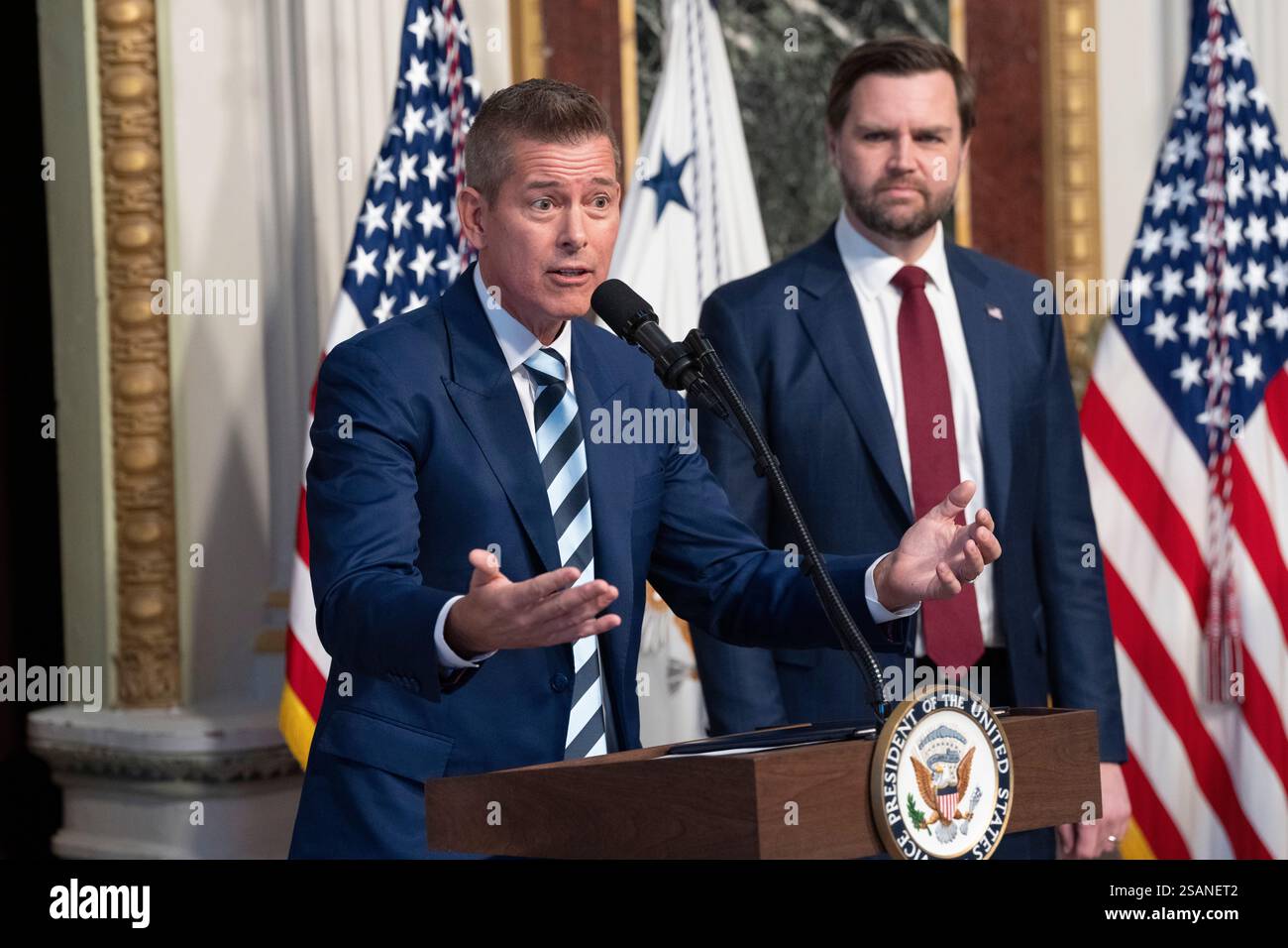 Sean Duffy speaks after being sworn in sworn-in as United States ...