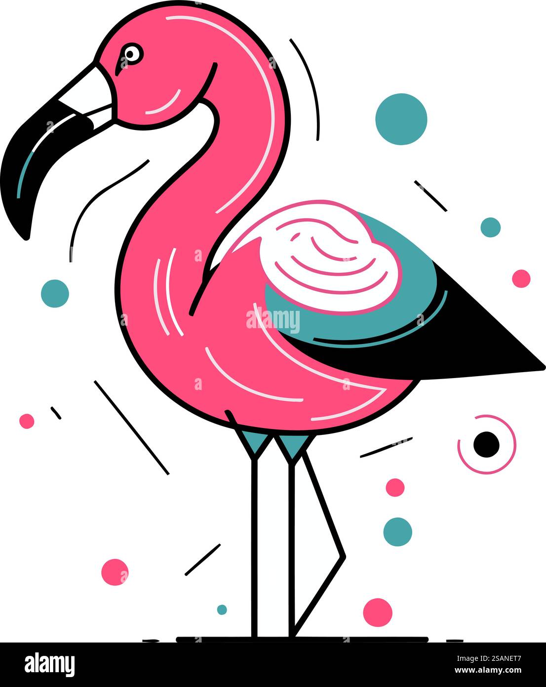 Animal flamingo icon outline Cut Out Stock Images & Pictures - Alamy