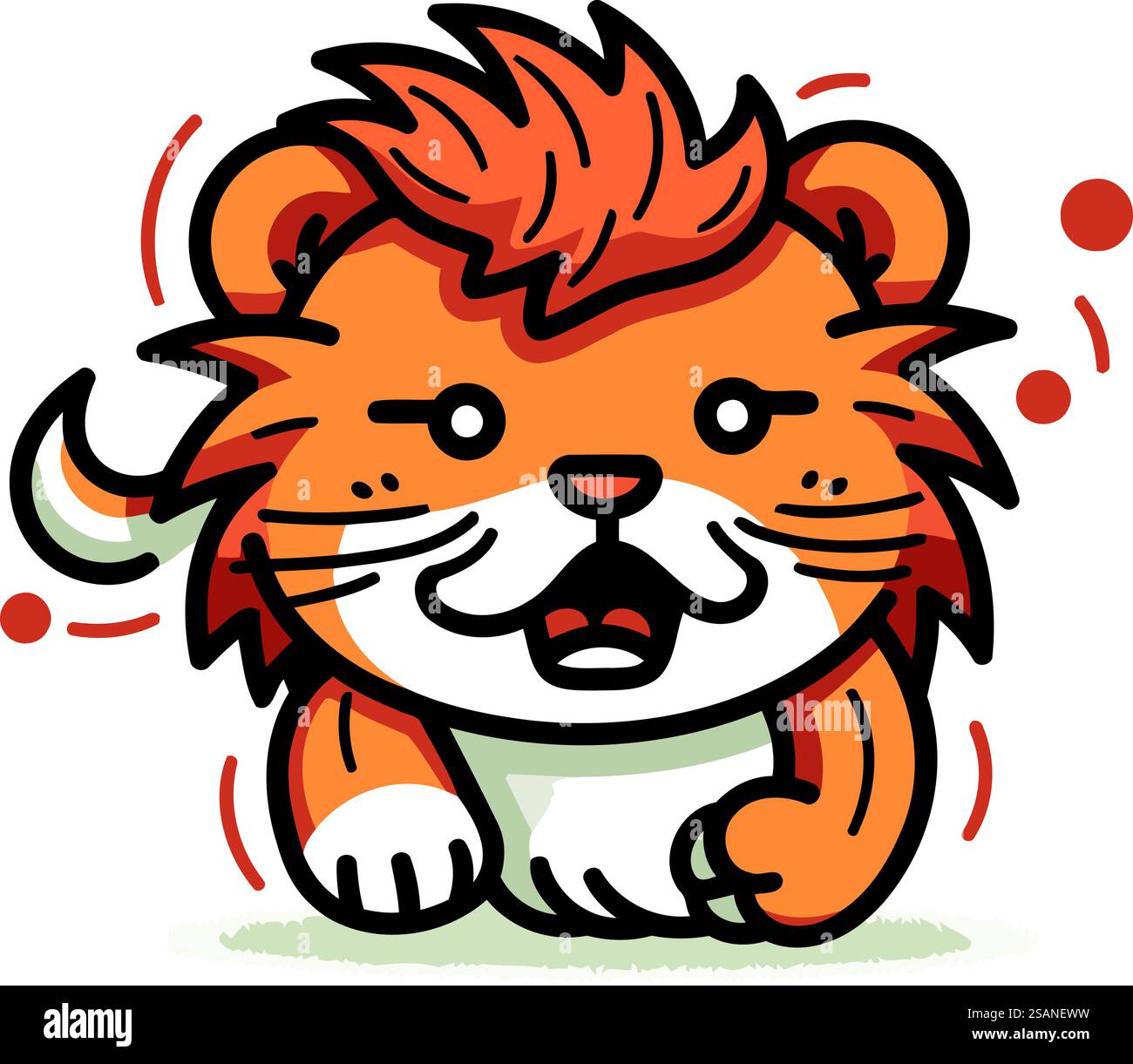 Cute little lion. Vector illustration. Isolated on white background ...