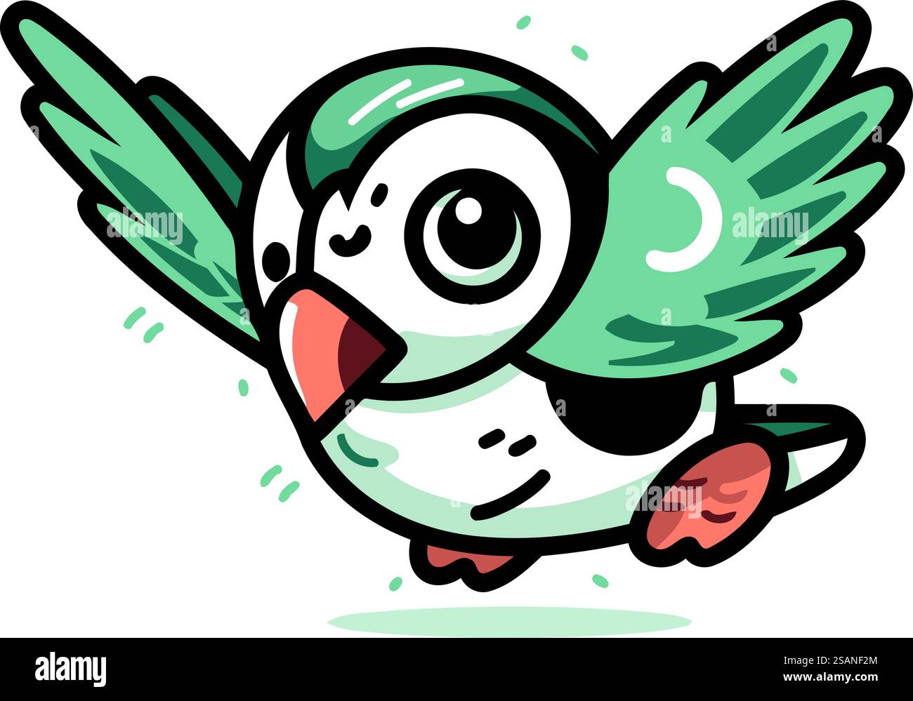 Cute cartoon little penguin with wings flying. Vector illustration ...