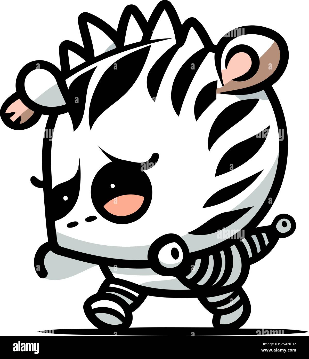 Zebra Cartoon Mascot Character Mascot Vector Illustration Stock Vector ...