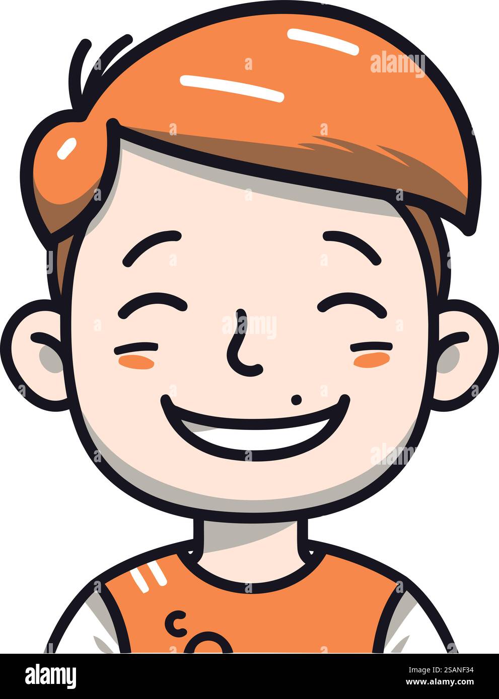 Cute cartoon smiling boy. Vector illustration isolated on white ...